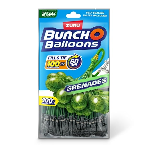 ZURU Bunch O Balloons 100 Rapid-Filling Self-Sealing Water Grenades (6 ...