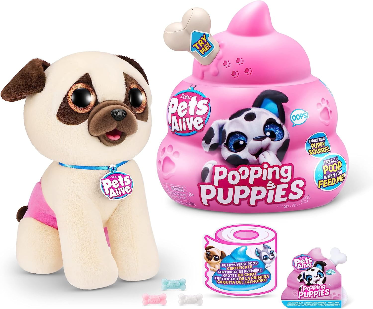 Pets Alive Series 1 - Pooping Puppies Pug Interactive Plush Toy for ...