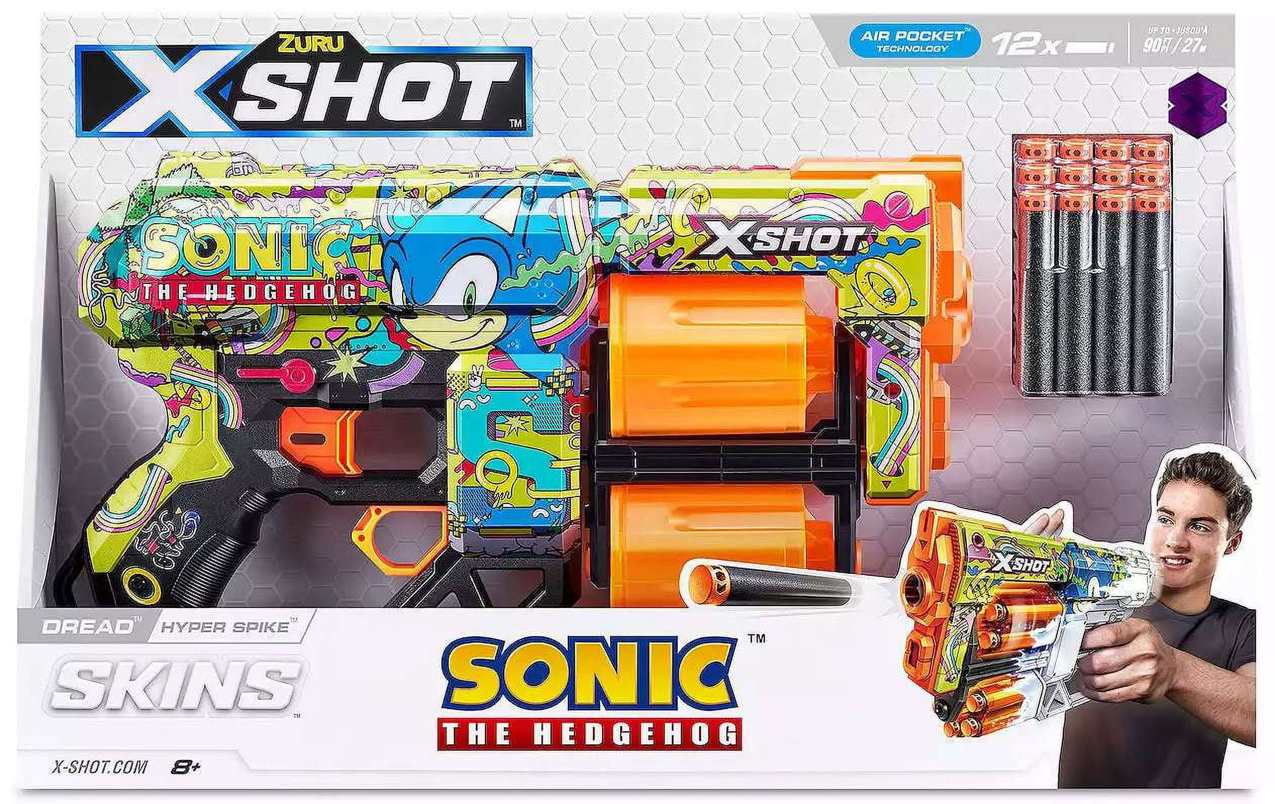 ZURU Sonic The Hedgehog Dread Mega Sonic Nerf Blaster with 12 Darts for ...