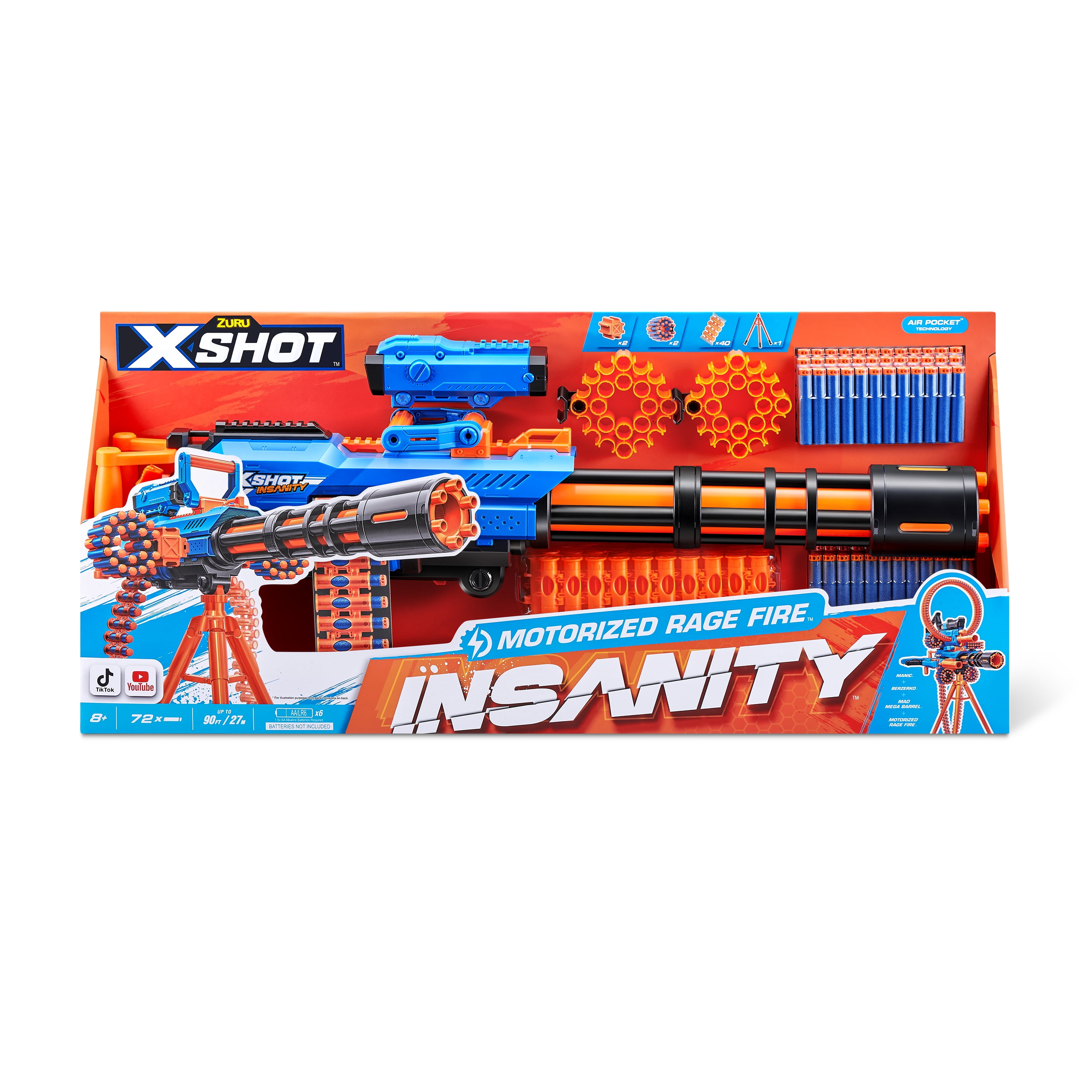 X-Shot Insanity Motorized Rage Fire (72 Darts) by ZURU for Ages 8 & Up - Walmart.com