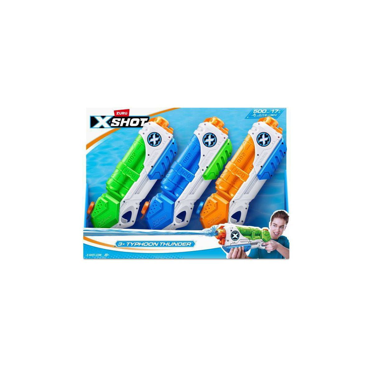 ZURU XSHOT WATER TYPHOON THUNDER TOY WATER BLASTER 3 PACK BY ZURU ...
