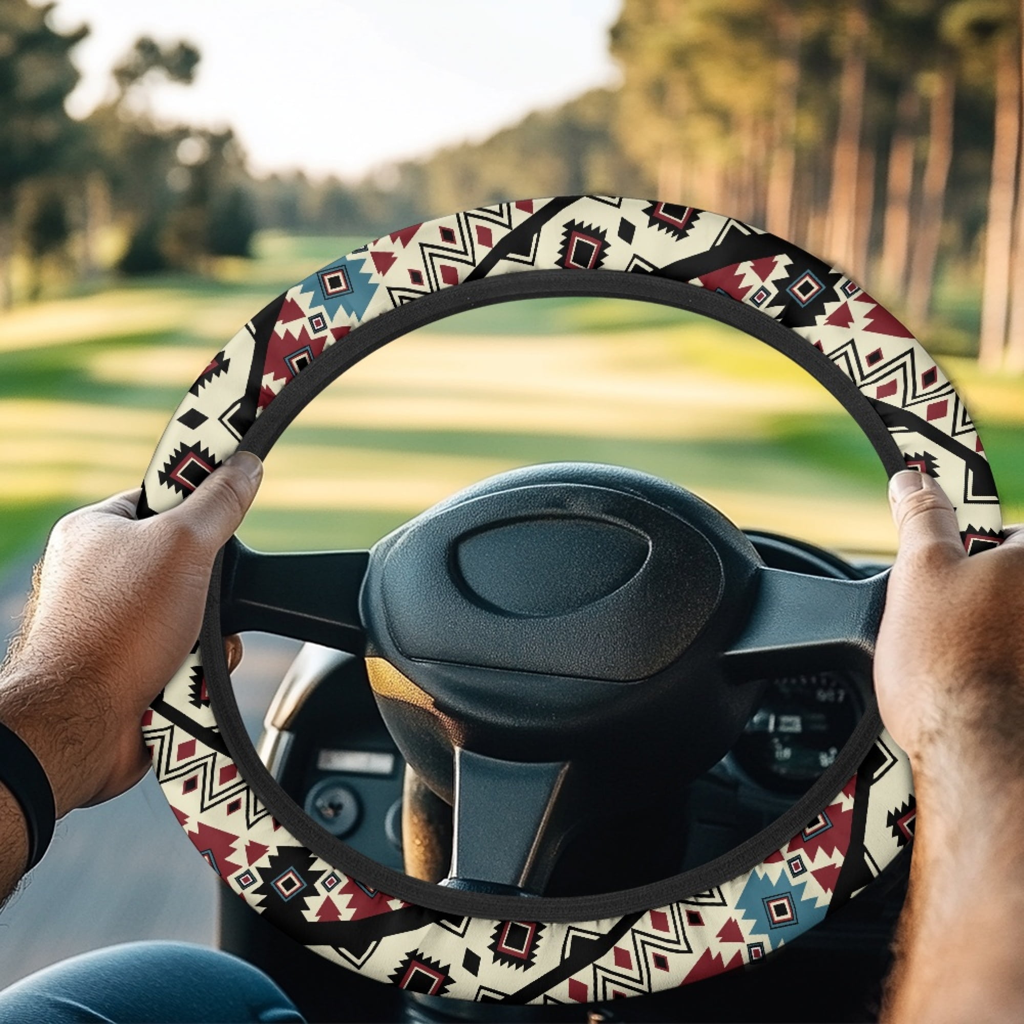 ZUXONGSY Aztec Ethnic Golf Cart Steering Wheel Covers Club Car Steering ...