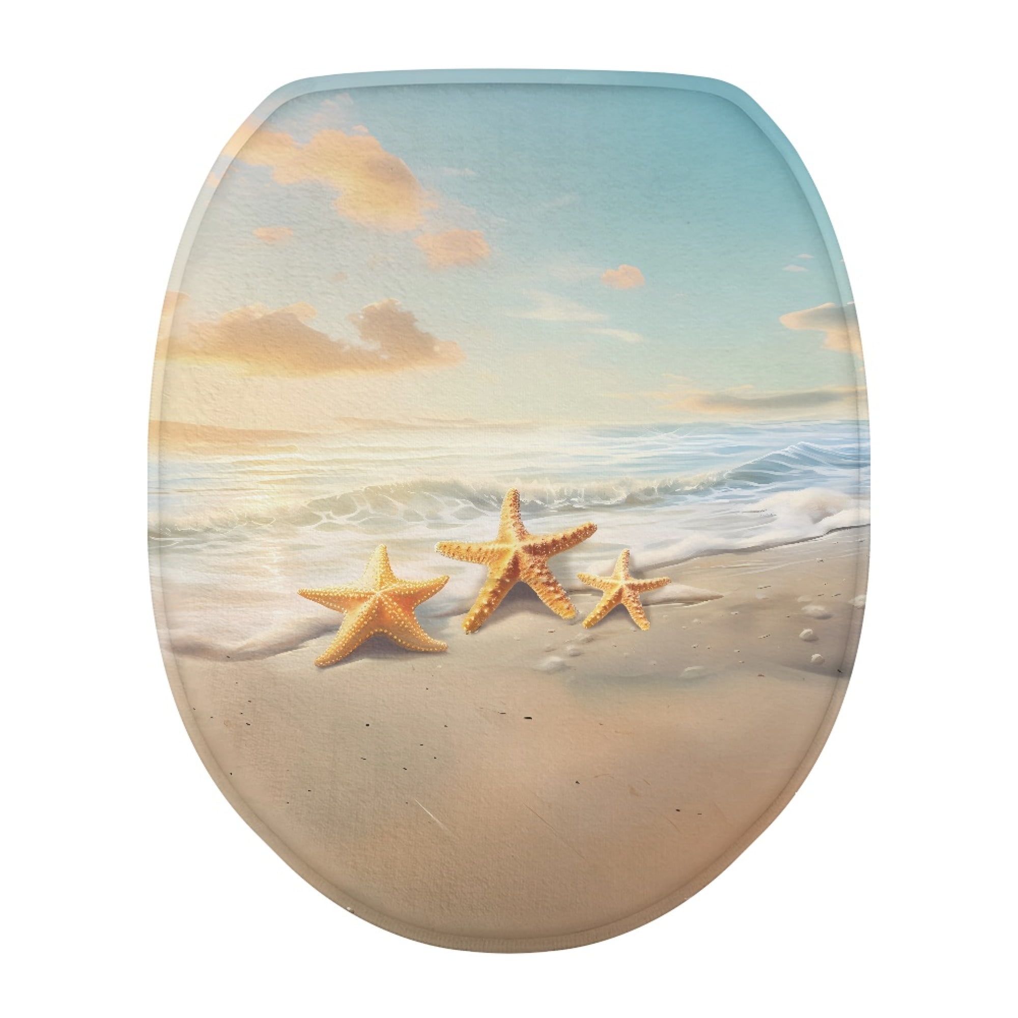 ZUXONGSY Beach Strafish Toilet Lid Dust Cover Restrooms Toilet Cover ...