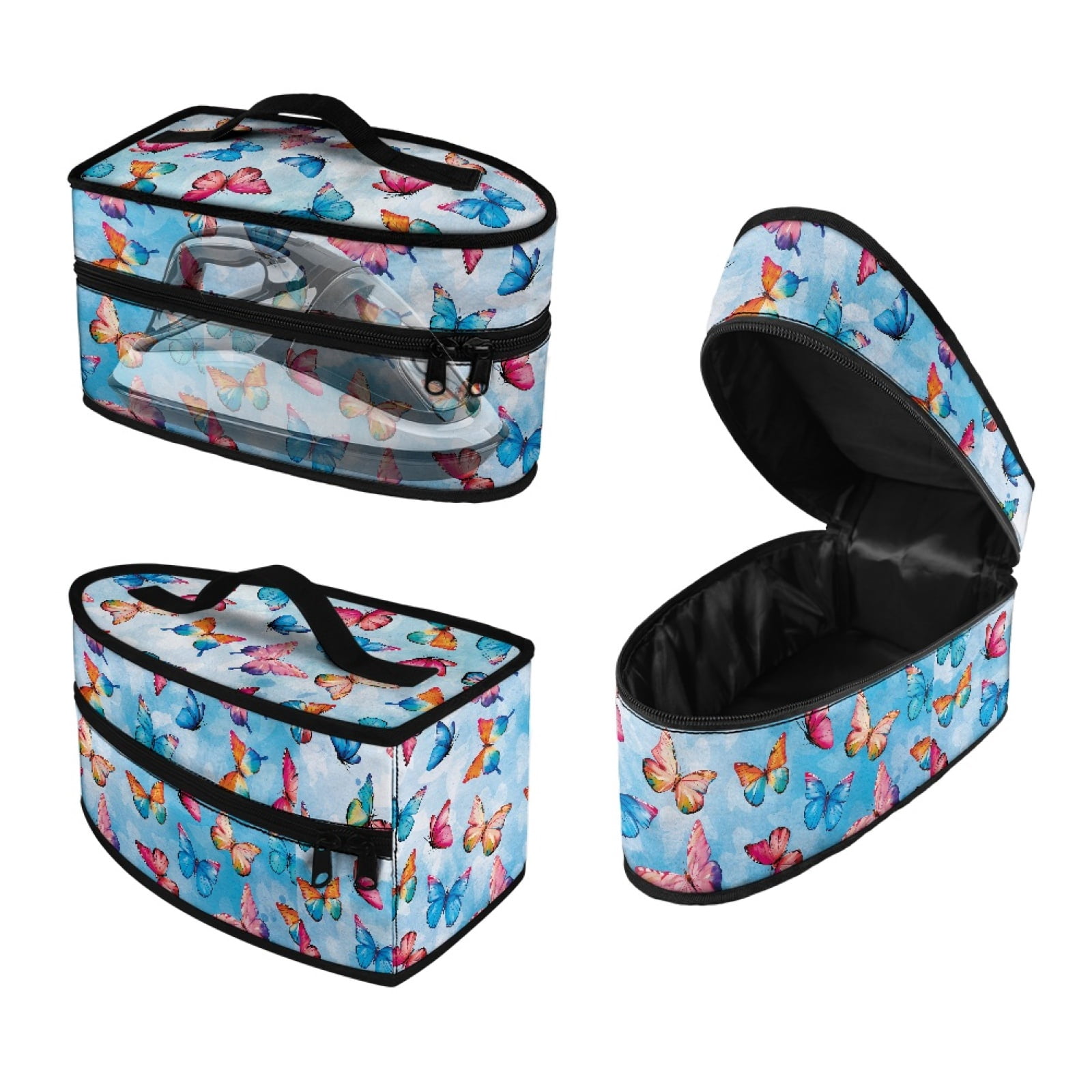 ZUXONGSY Blue Butterfly Print Steam Iron Case Portable Iron Storage ...