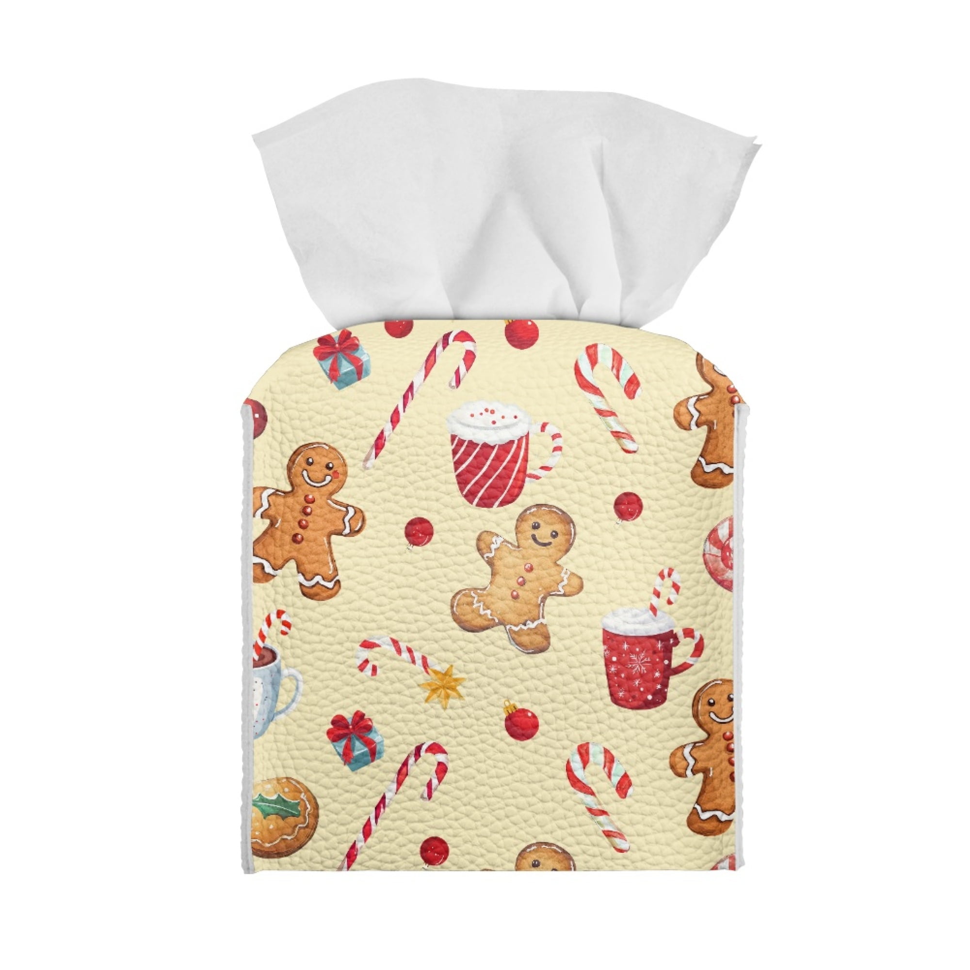 ZUXONGSY Christmas Candy Square Tissue Box Cover PU Leather Tissue Box ...