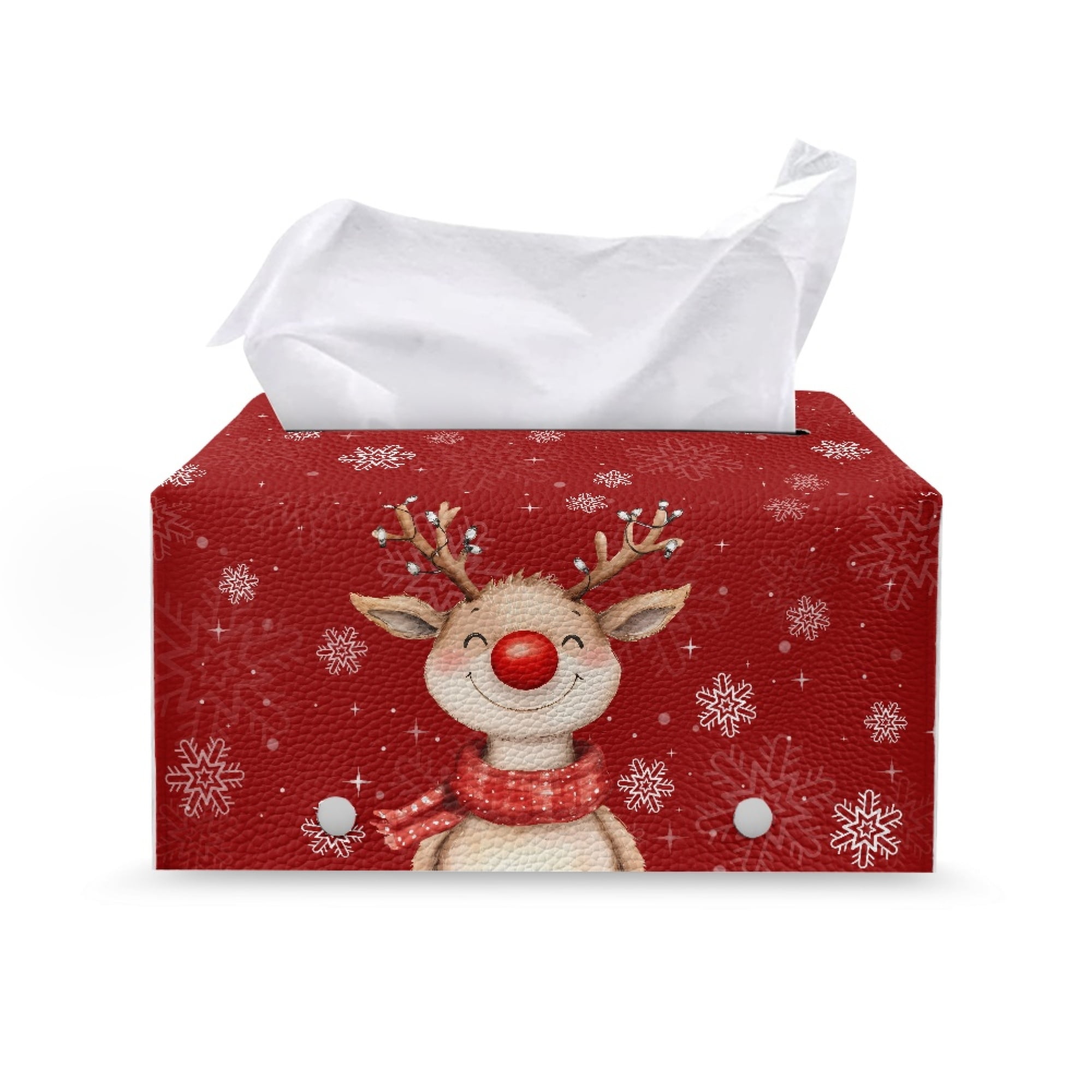 ZUXONGSY Christmas Deer Tissue Box Cover PU Leather Rectangular Tissue ...