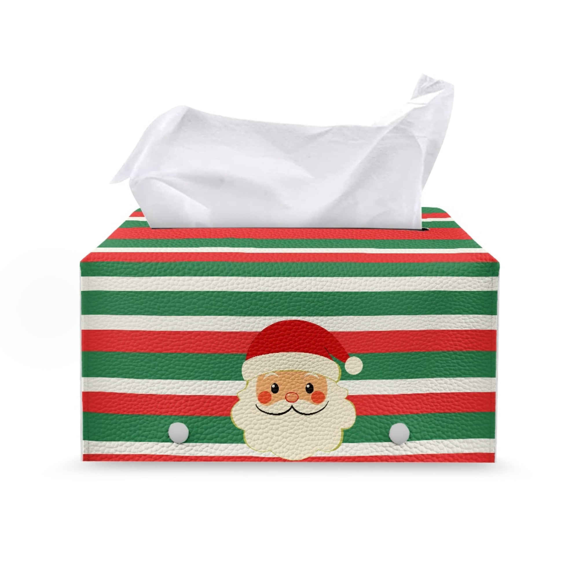 ZUXONGSY Christmas Santa Claus Tissue Box Cover PU Leather Tissue Box ...