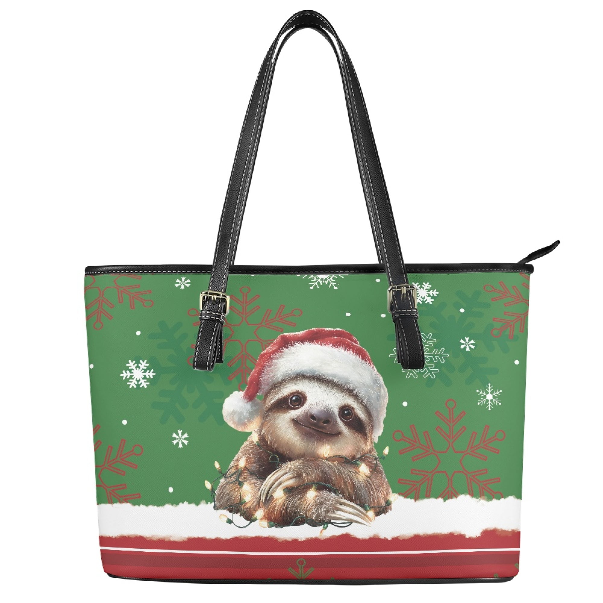ZUXONGSY Christmas Sloth Snowflake Print Top Handle Bag for Women ...