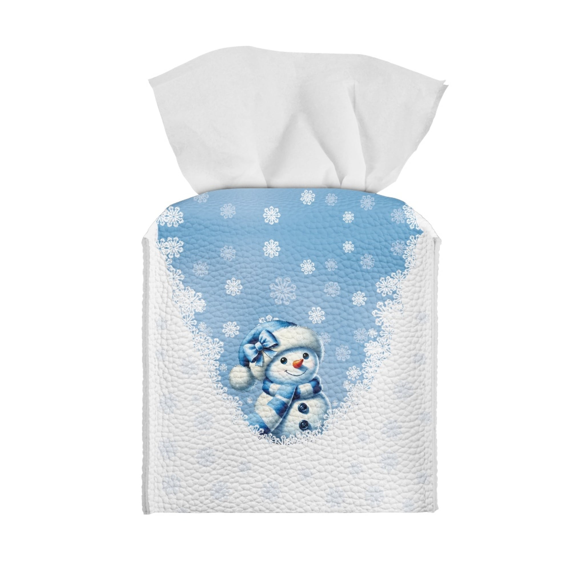 ZUXONGSY Christmas Snowman Square Tissue Box Cover PU Leather Tissue ...