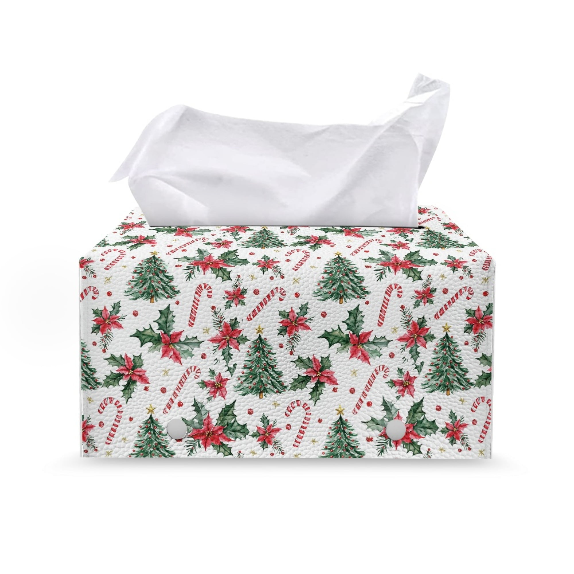 ZUXONGSY Christmas Tissue Box Covers Candy Tree PU Leather Tissue Cube ...