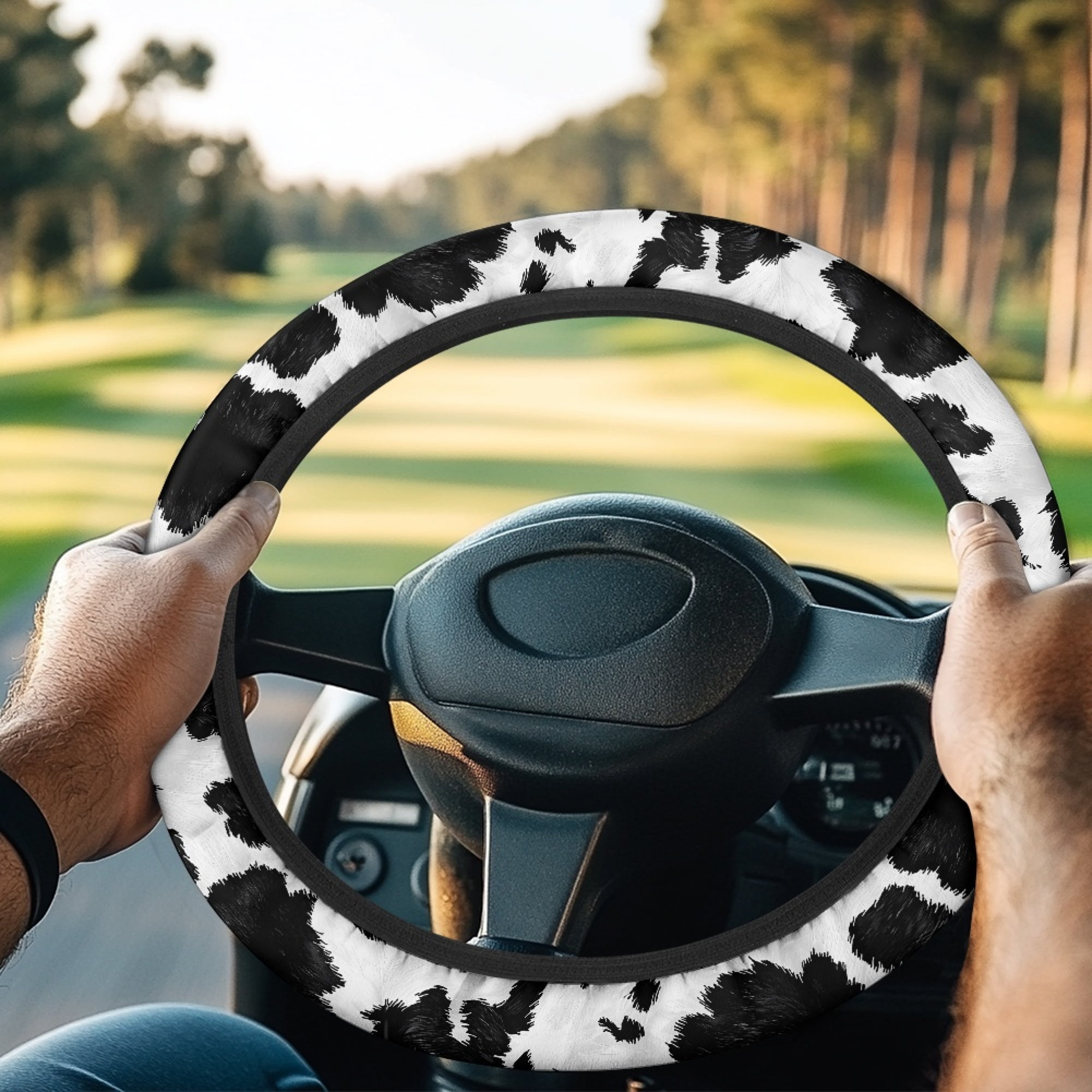 ZUXONGSY Cow Print Golf Cart Steering Wheel Cover Soft Steering Wheel ...