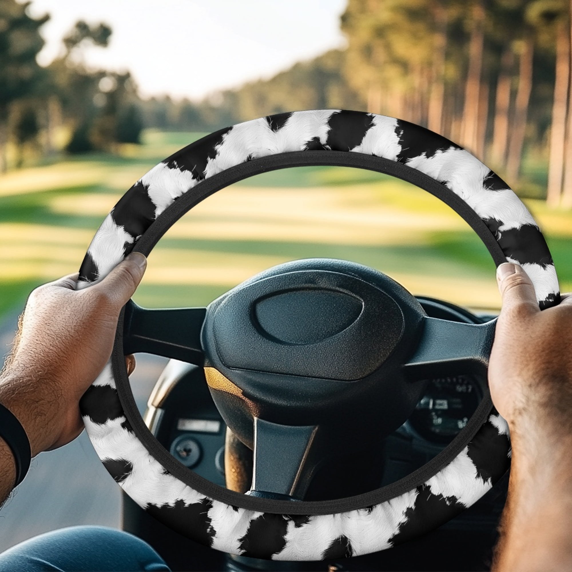 ZUXONGSY Cow Prints Golf Cart Steering Wheel Covers Universal Auto ...