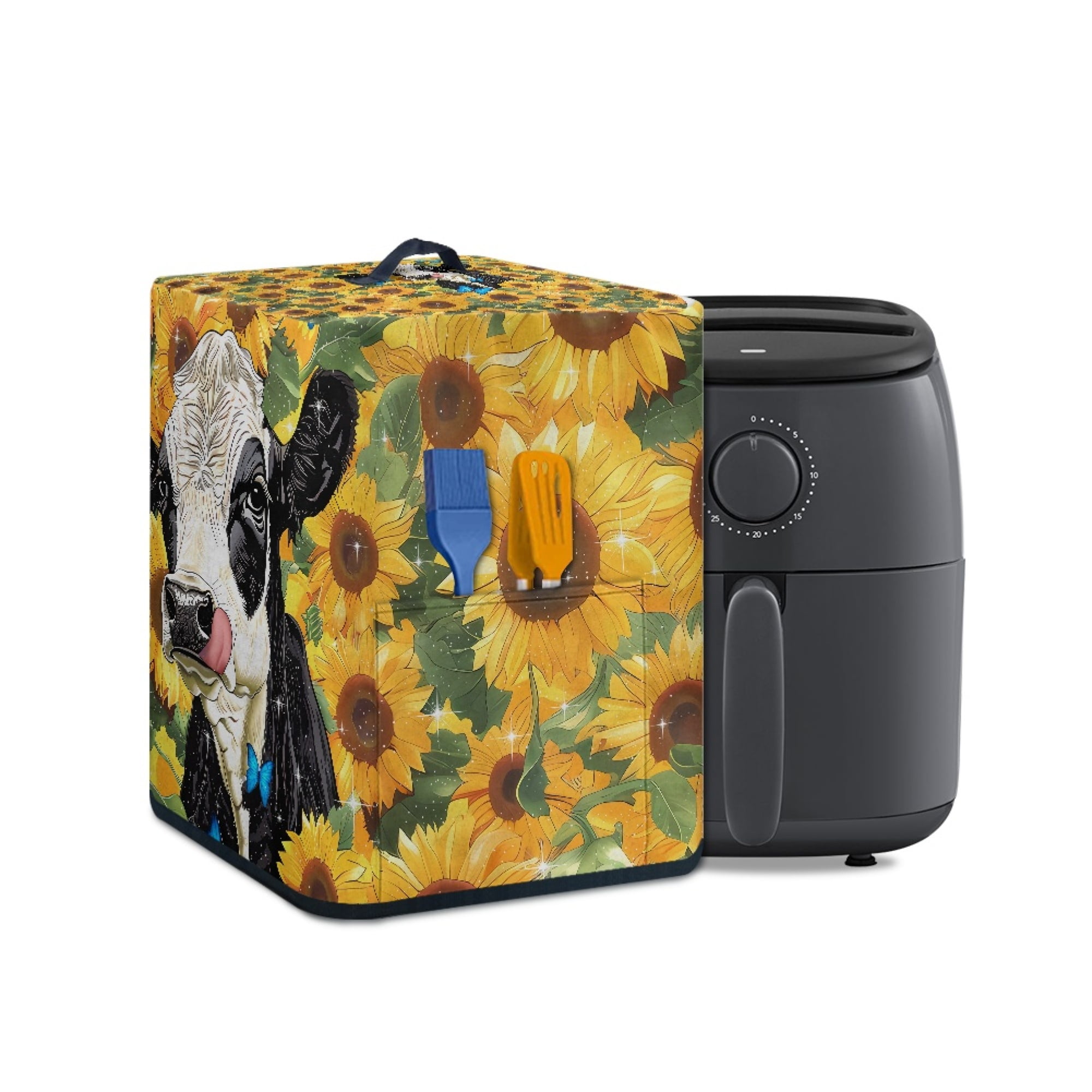 ZUXONGSY Cow Sunflower Air Fryer Dust Cover Insulated Kitchen Appliance ...