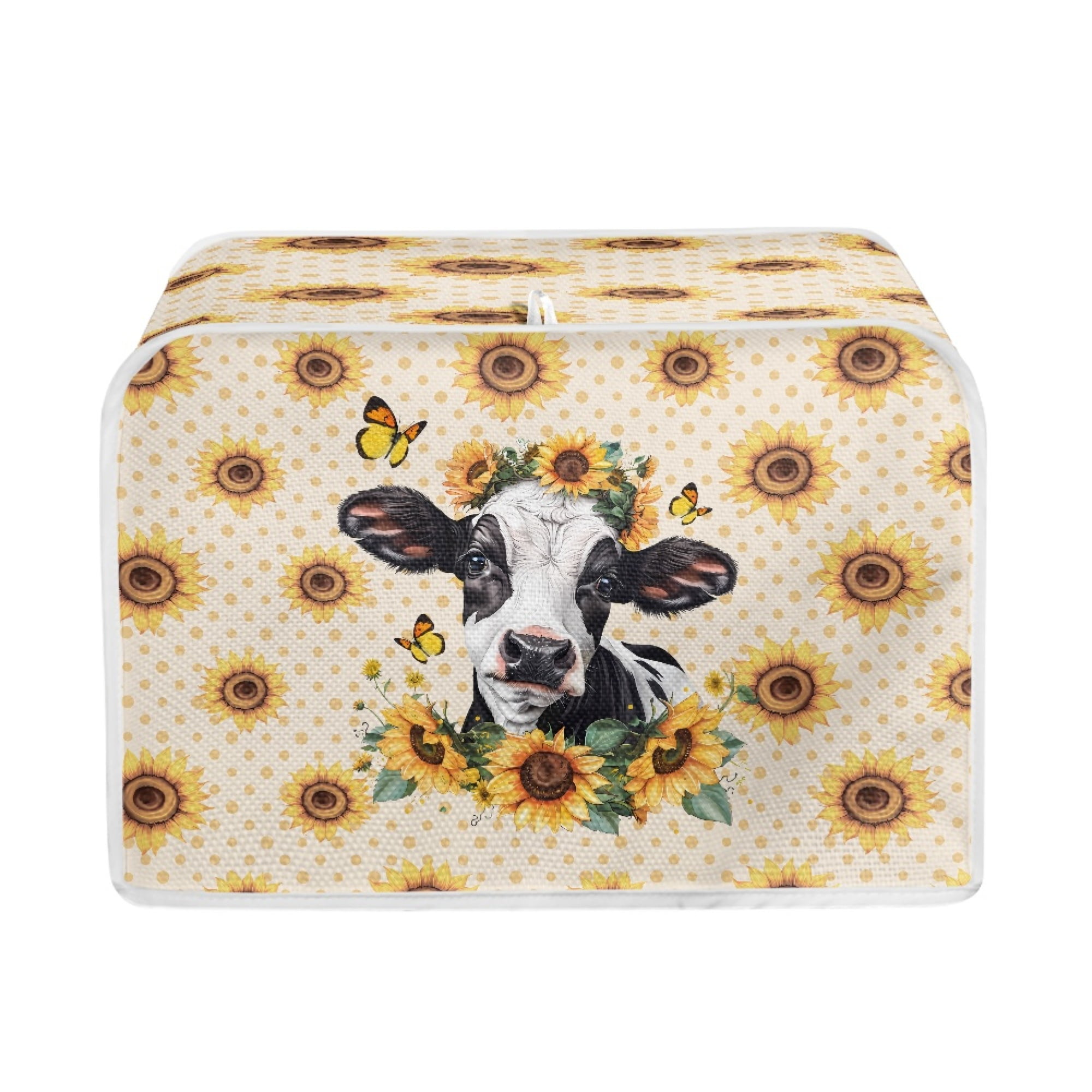 ZUXONGSY Cow Sunflower Toasters Cover 2 Slice Dust-proof Toasters Cover ...