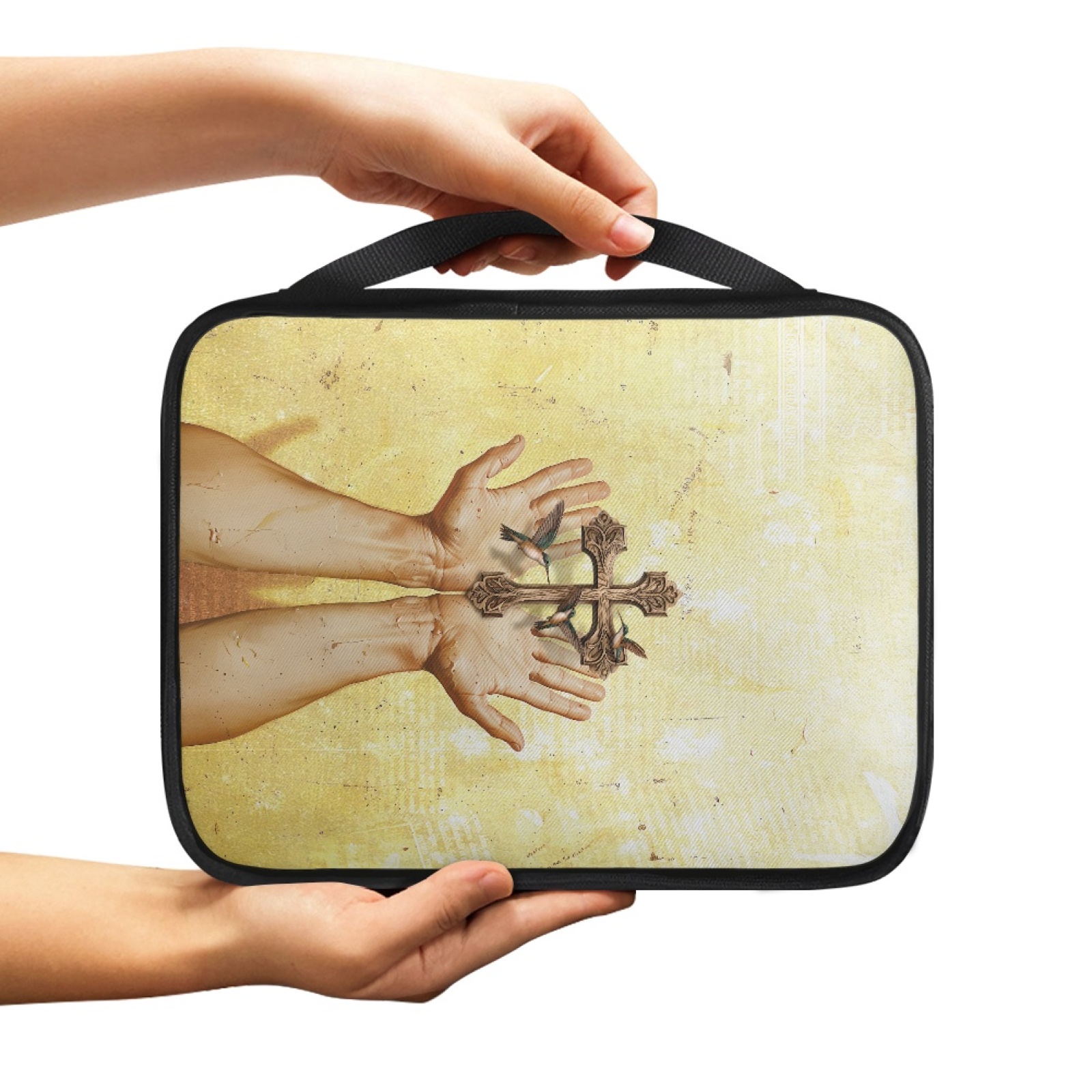 ZUXONGSY Cross Hummingbird Hand Print Bible Cover for Women Men Bible ...