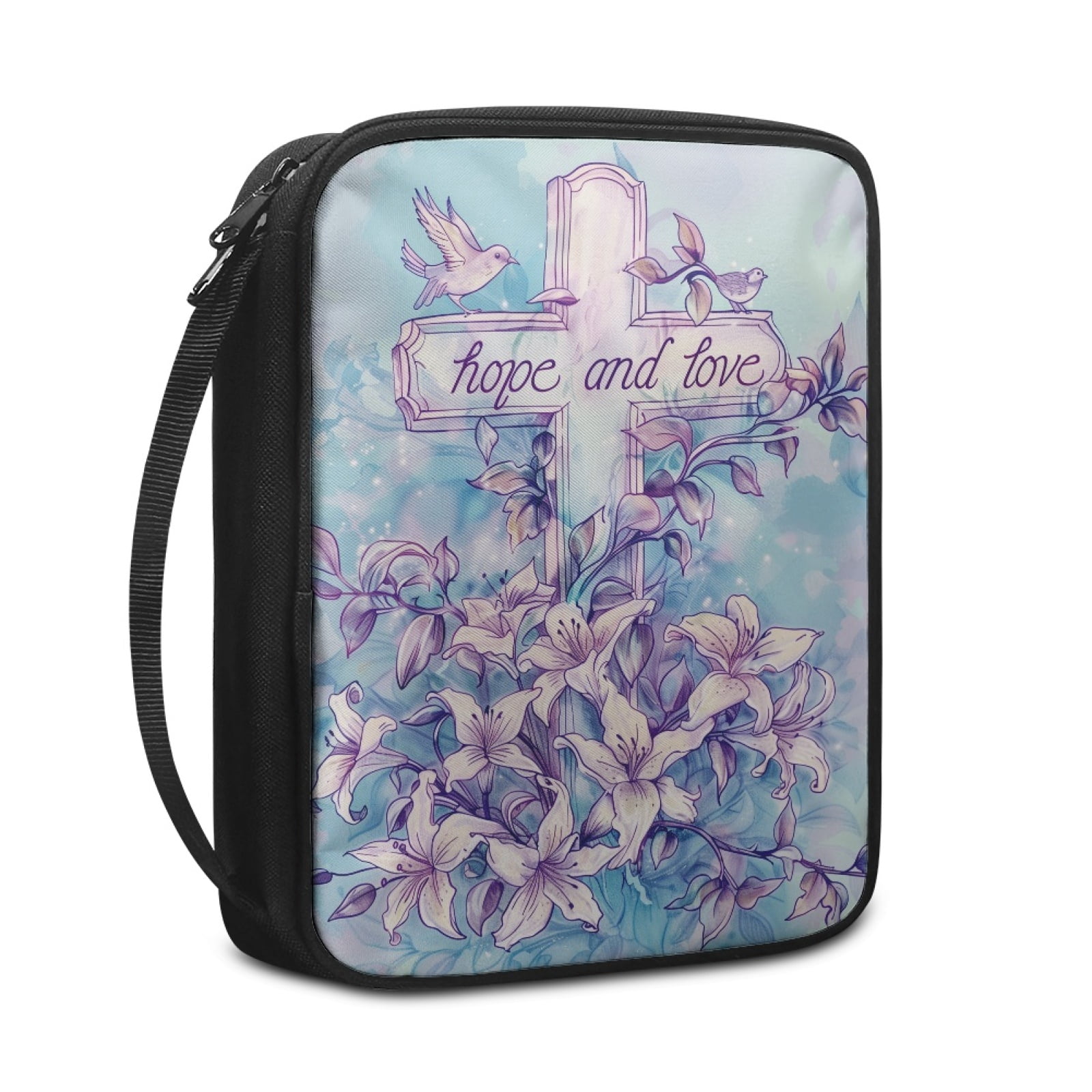ZUXONGSY Cross Pigeon Lily Print Bible Case for Women Sturdy Bible ...