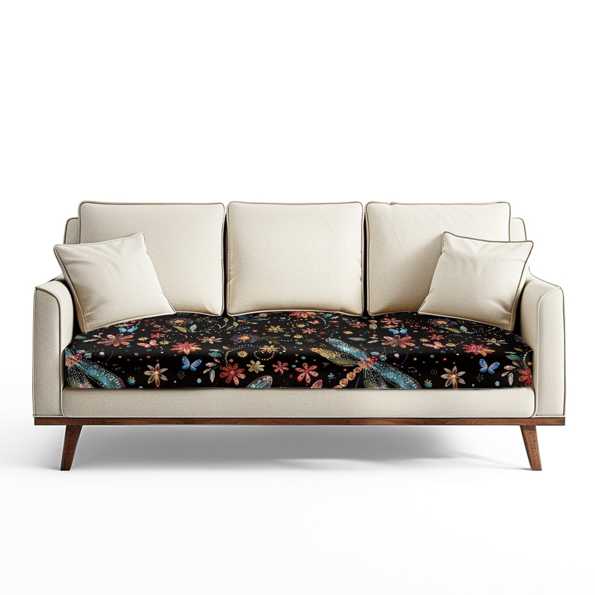 ZUXONGSY Dragonfly Sofa Cushion Cover Floral Couch Cushion Dust Cover ...