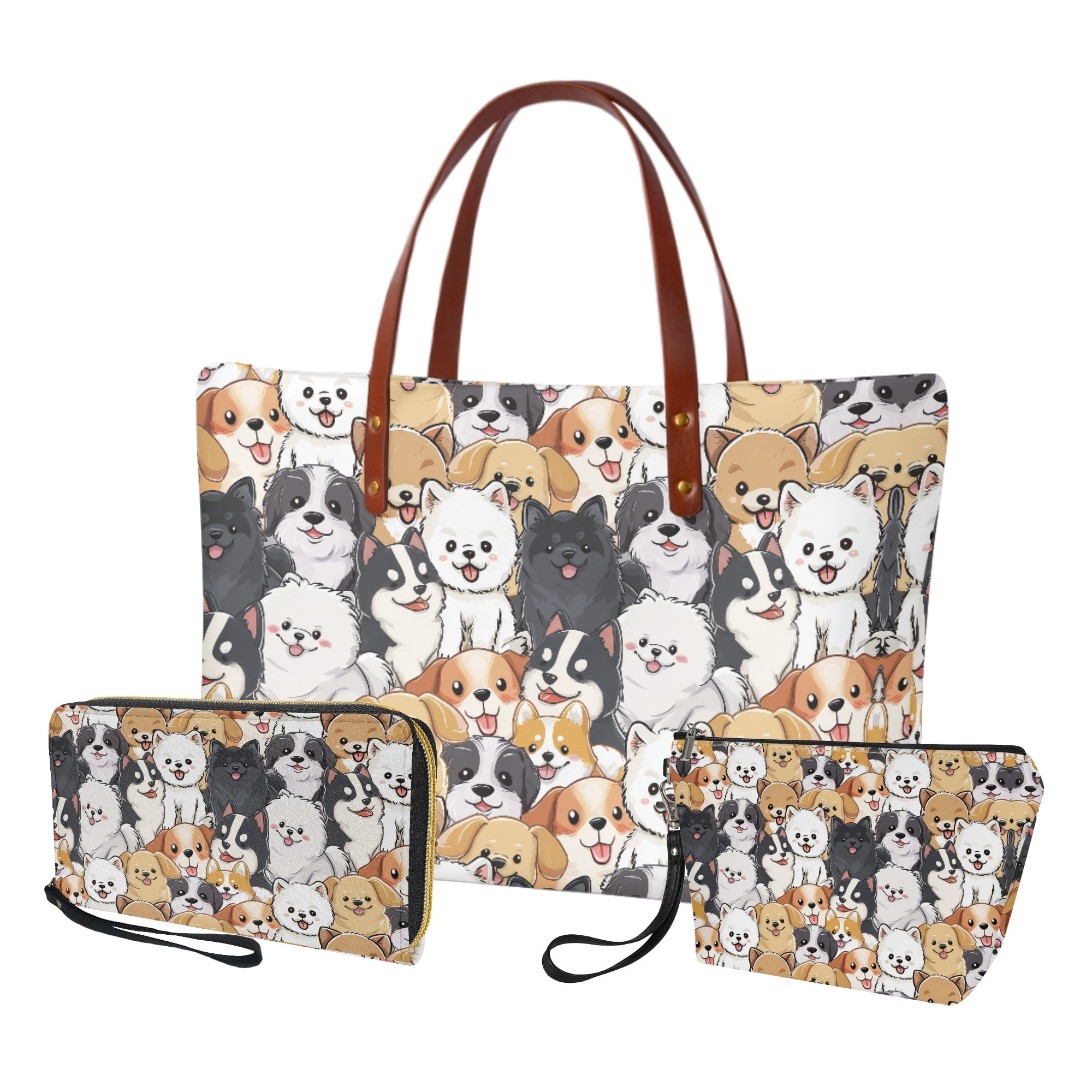 ZUXONGSY Erhardt Samoyed Dog Print Tote Bag with Waterproof Cosmetic ...