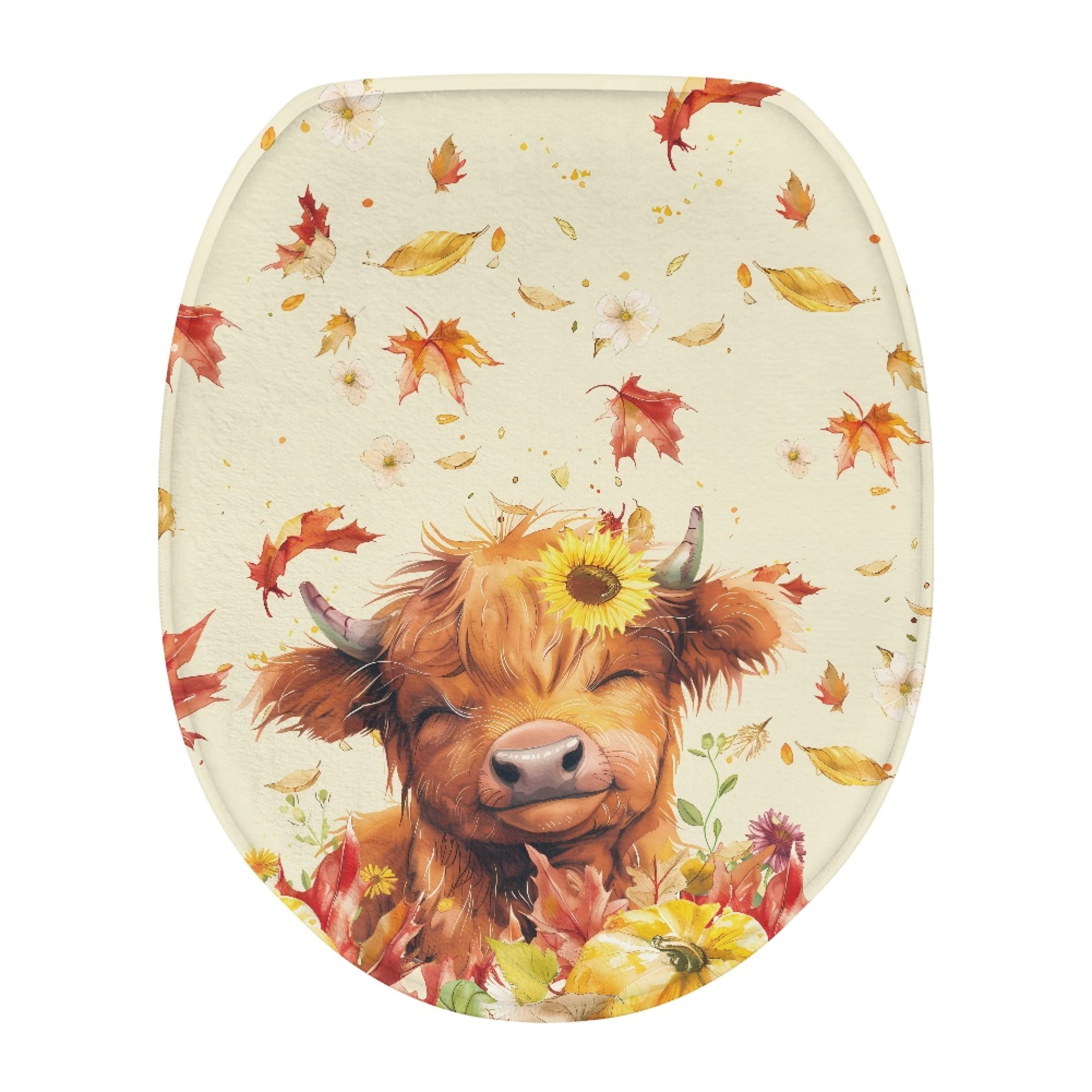 ZUXONGSY Fall Highland Cow Toilet Lid Covers Toilet Seat Lid Cover Oval ...