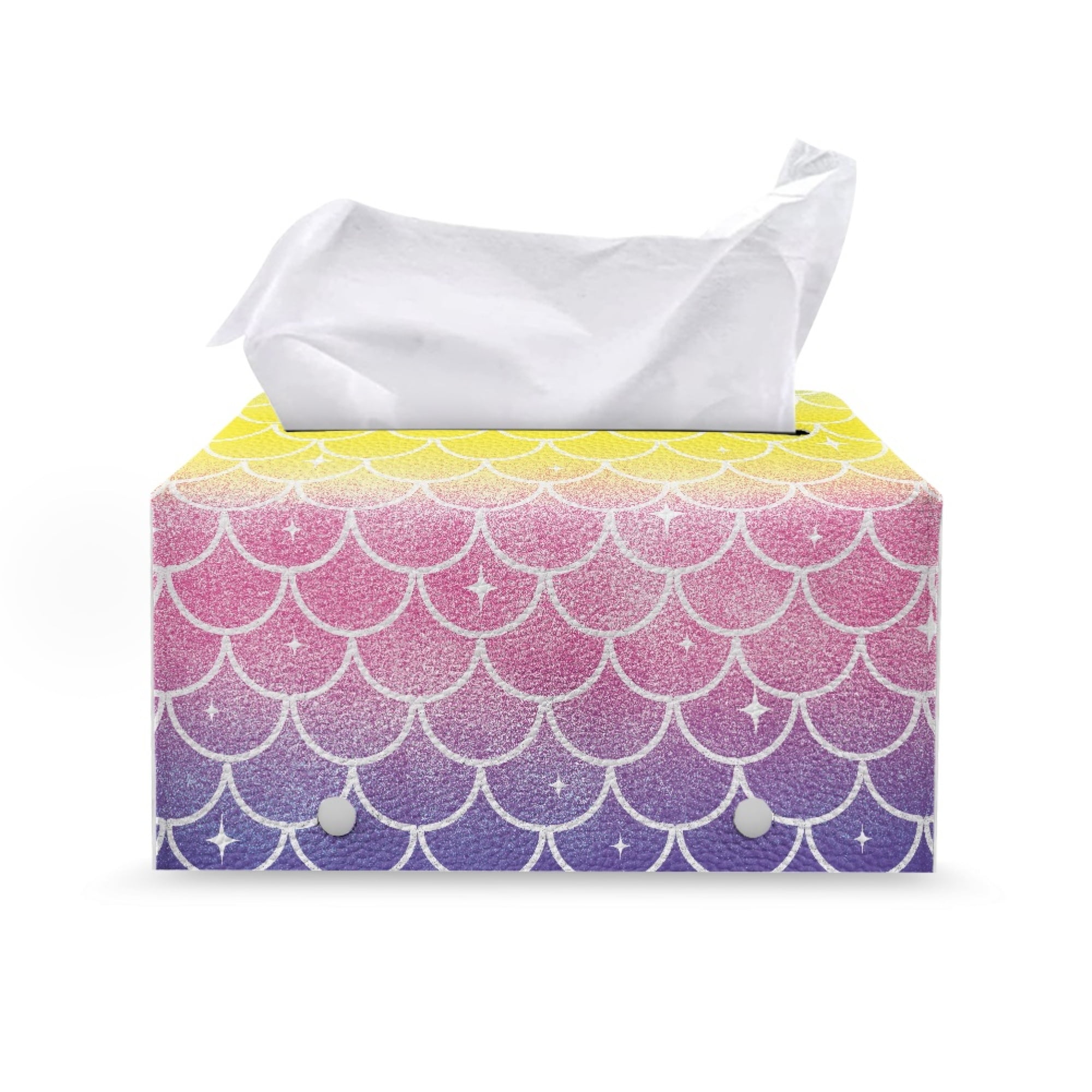 ZUXONGSY Fish Scales Tissue Box Cover Rectangular PU Long Tissue Box ...
