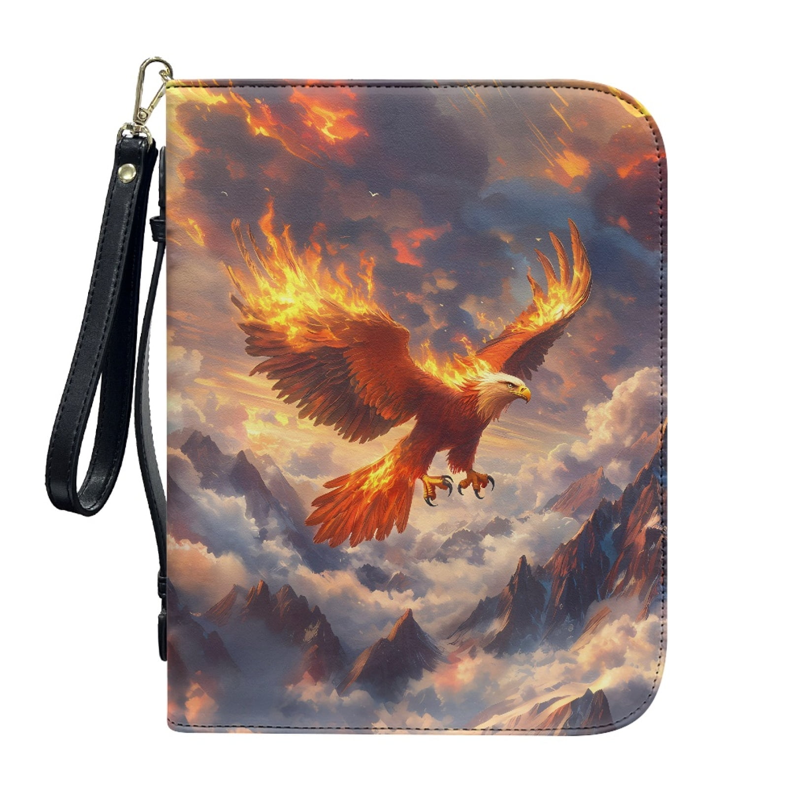 ZUXONGSY Flaming Bald Eagle Snowy Mountain Cloud Print PU Leather Bible ...