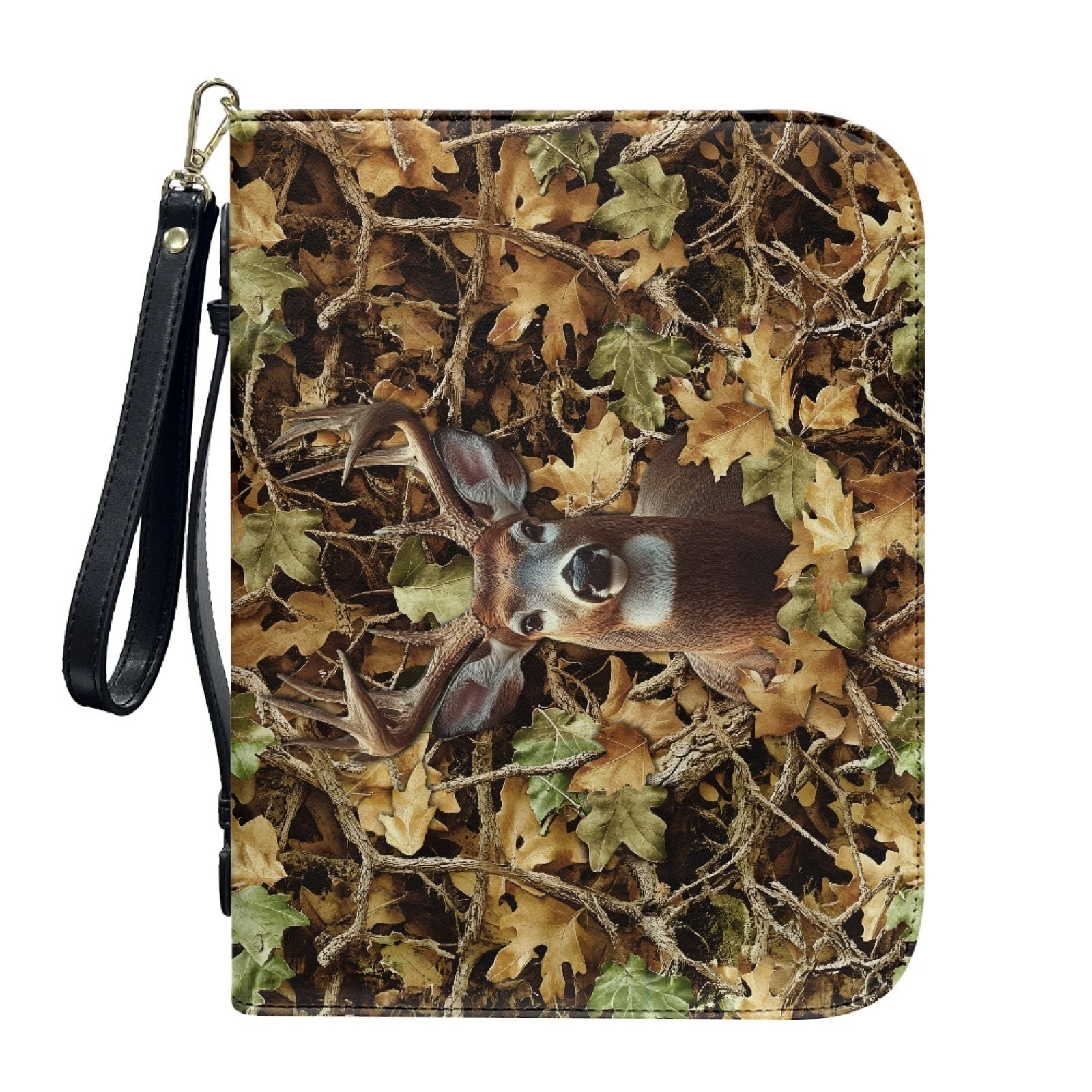 ZUXONGSY Forest Camo Elk Print PU Leather Bible Case for Women Men ...