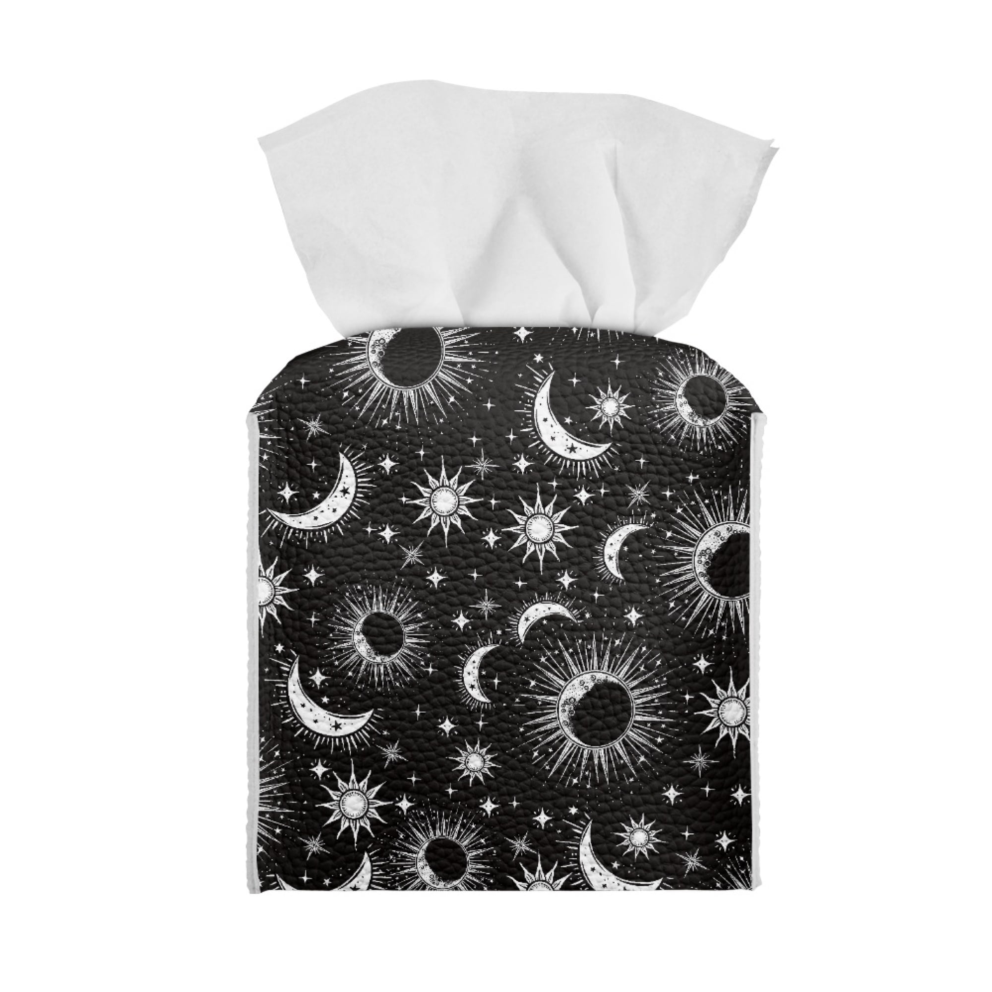 ZUXONGSY Galaxy Moon Square Tissue Box Cover Sun PU Leather Tissue Cube ...