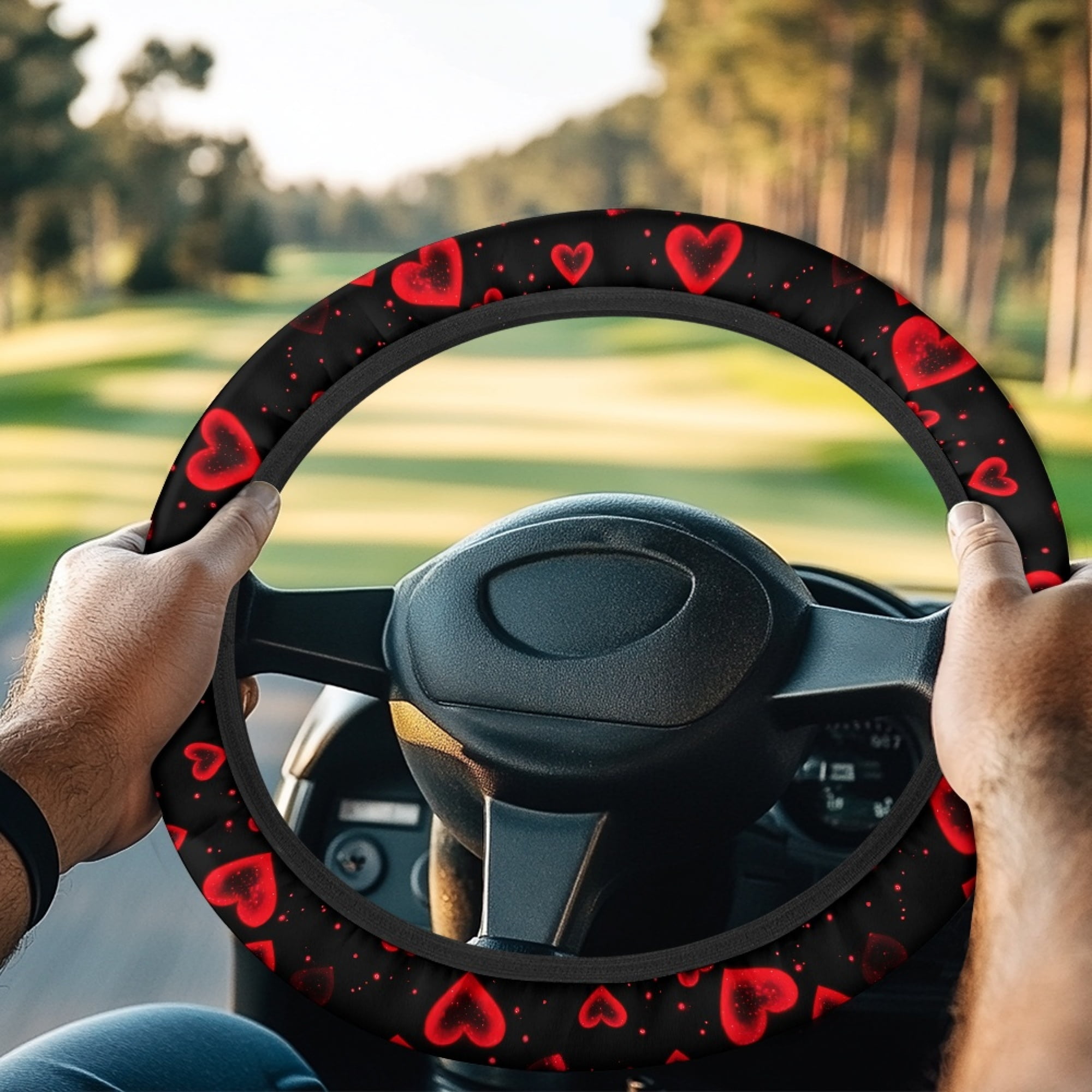 ZUXONGSY Heart Pattern Golf Cart Steering Wheel Cover Cute Steering ...