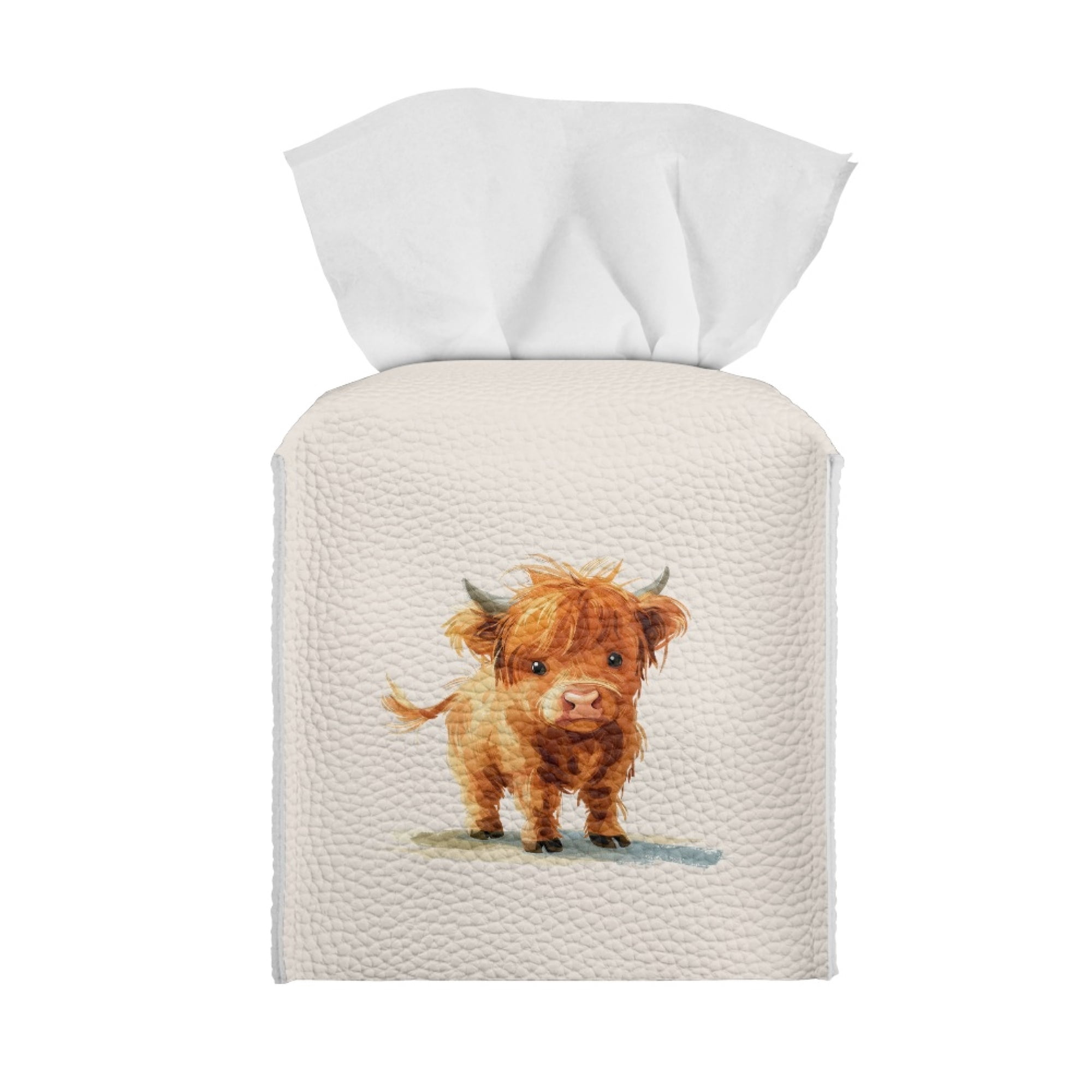 ZUXONGSY Highland Cow Square Tissue Box Cover 2 Pack PU Leather ...