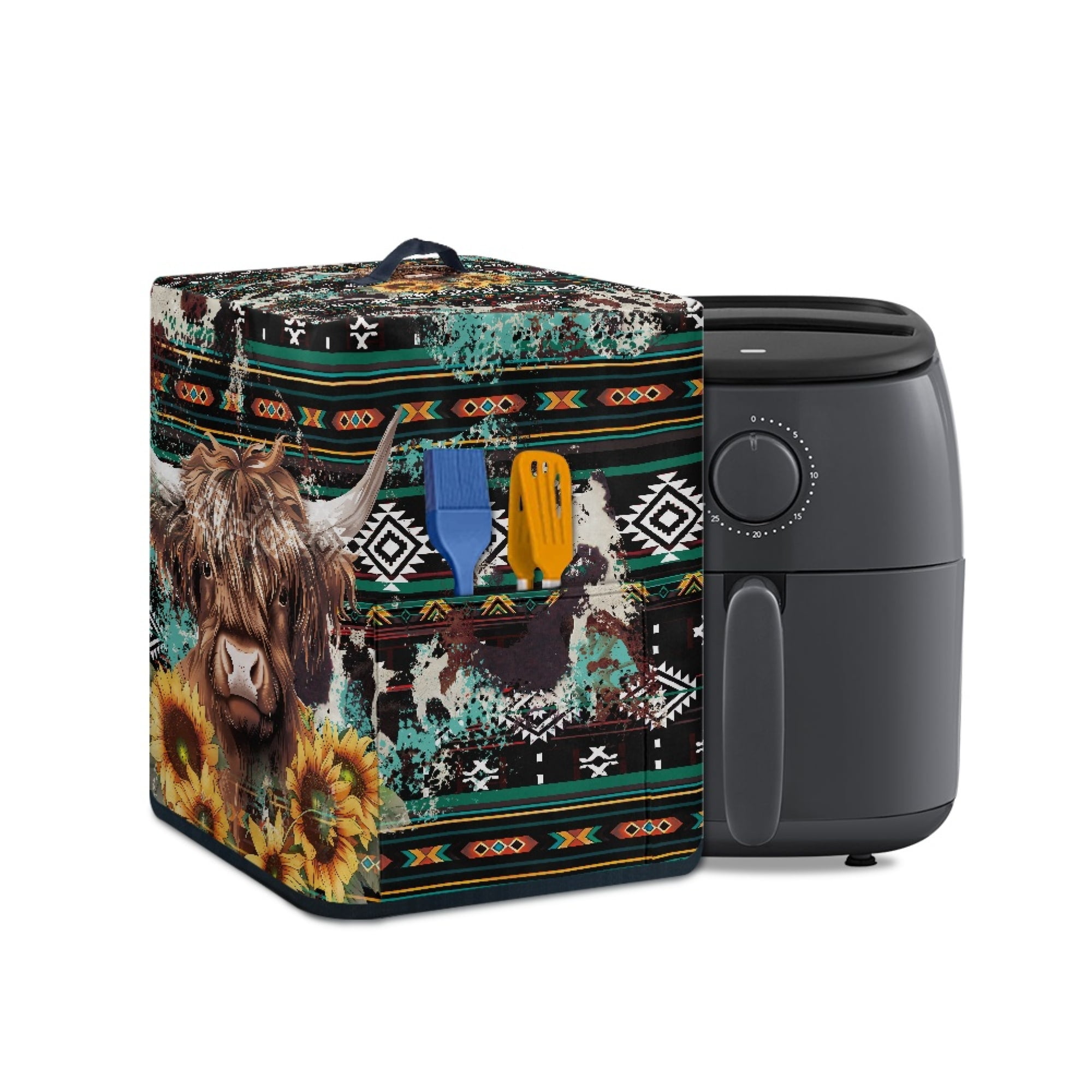 ZUXONGSY Highland Cow Sunflower Air Fryer Cover Electric Rice Cooker ...