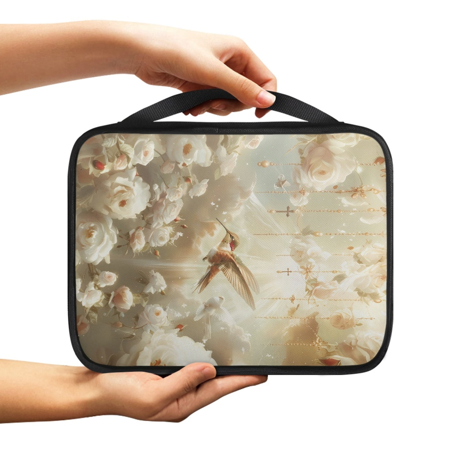 ZUXONGSY Hummingbird Cross Flower Pattern Large Bible Case for Women ...