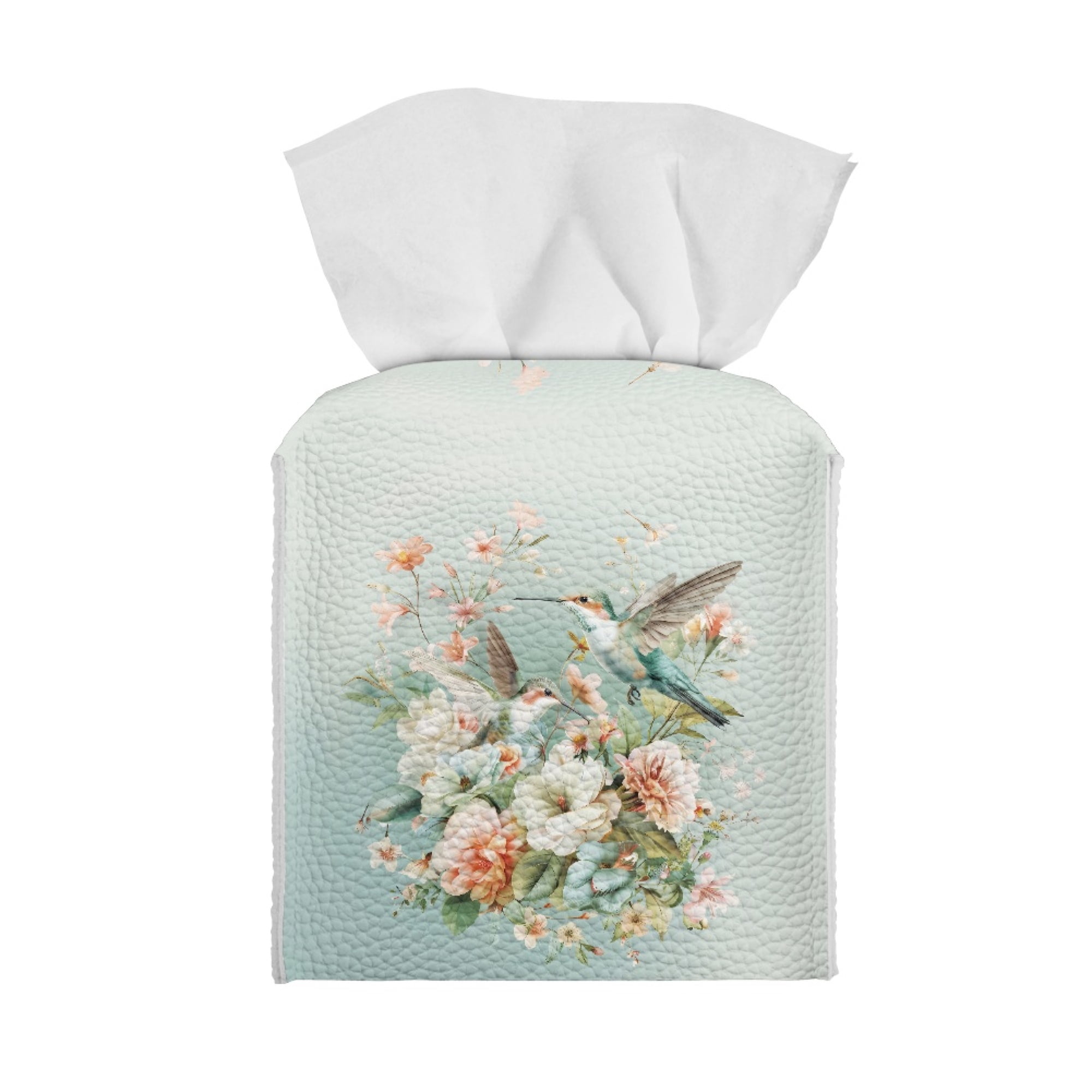 ZUXONGSY Hummingbird Floral Square Tissue Box Cover Leather Tissue ...
