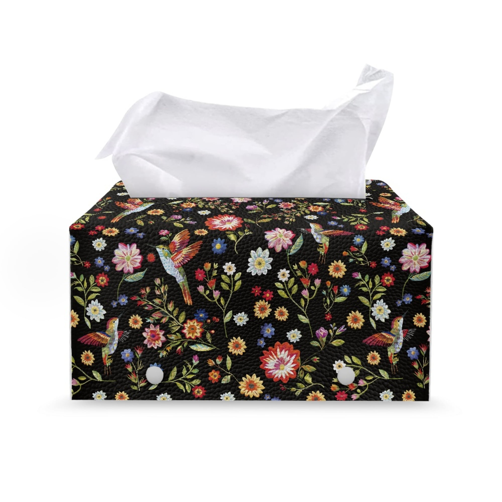 ZUXONGSY Hummingbird Flower Tissue Box Cover PU Leather Rectangular ...