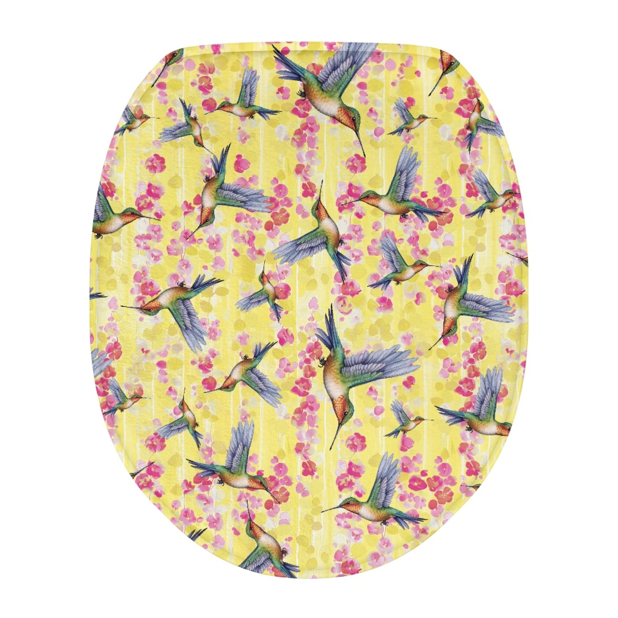 ZUXONGSY Hummingbird Flower Toilet Lid Covers Soft Thicker Flannel ...