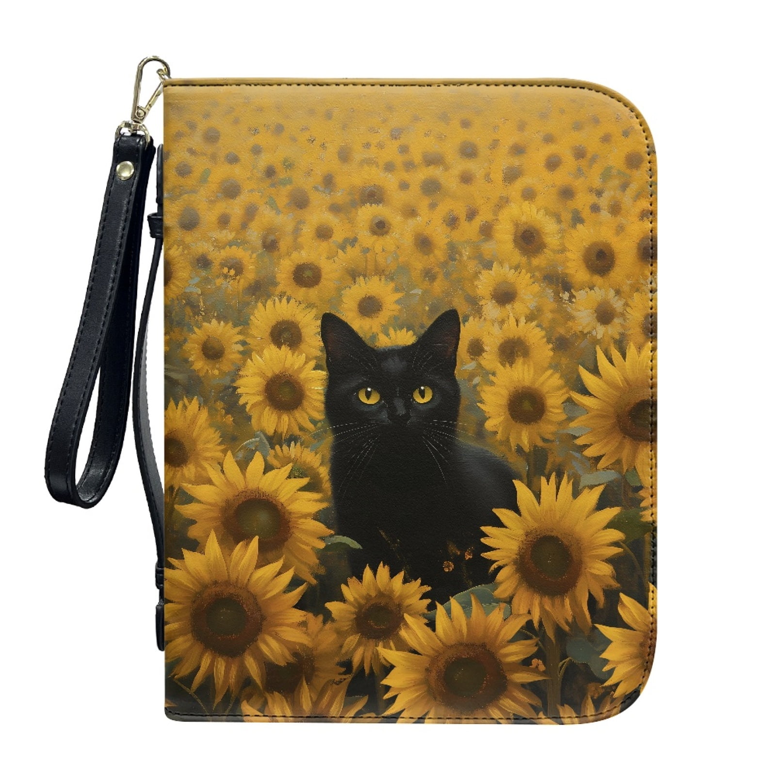 ZUXONGSY Mandala Black Cat Moon Print Leather Bible Cover for Women Men ...
