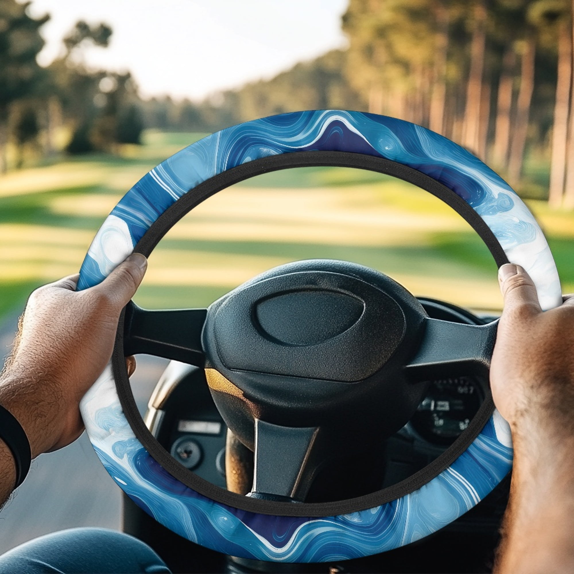 ZUXONGSY Marble Print Golf Cart Steering Wheel Covers Car Interior ...