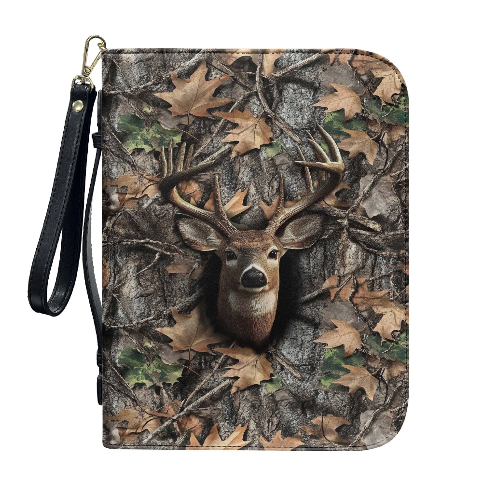 ZUXONGSY Moose Maple Leaf Print Bible Cover for Women Men Large Bible ...