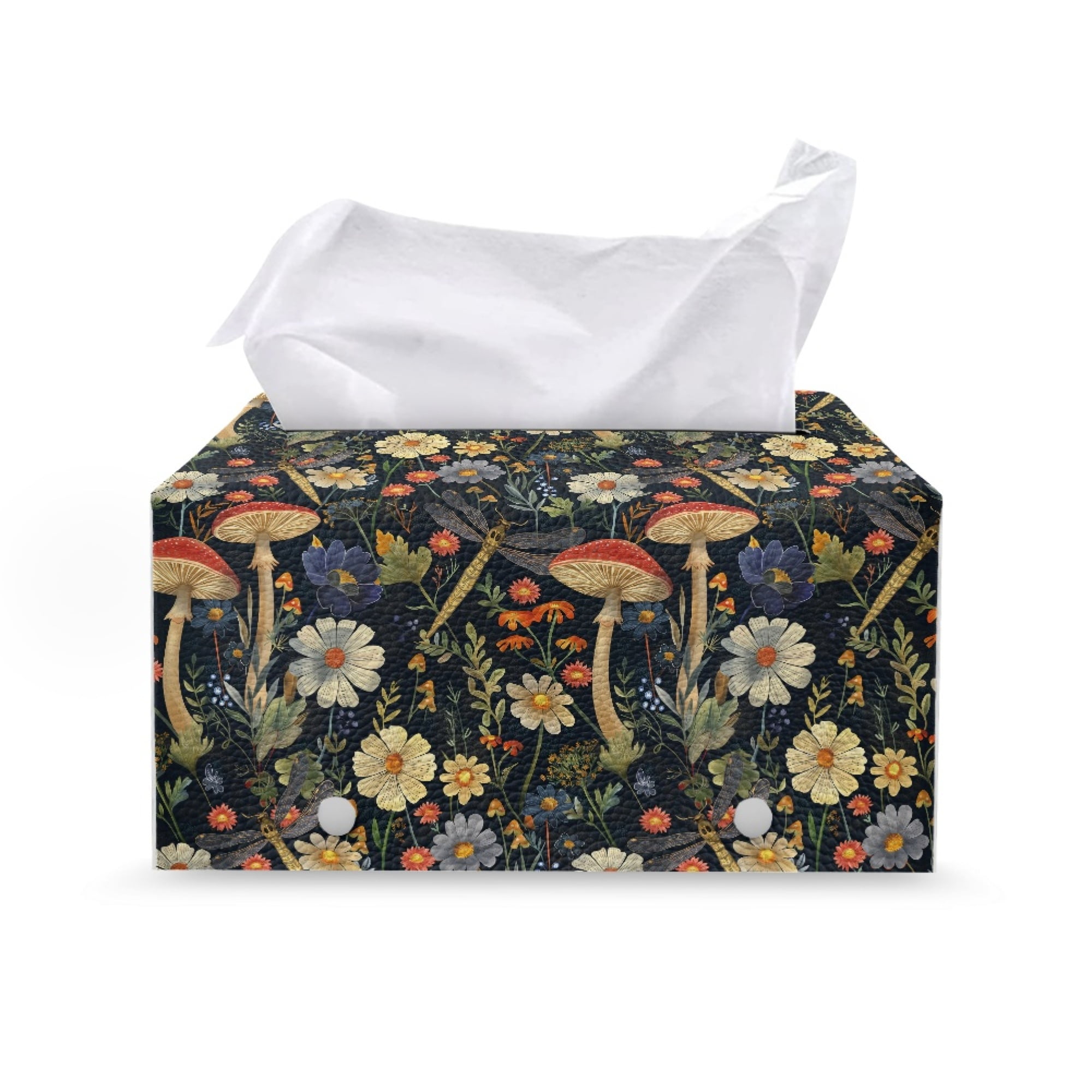 ZUXONGSY Mushroom Tissue Box Covers Rectangle PU Leather Tissue Cube ...