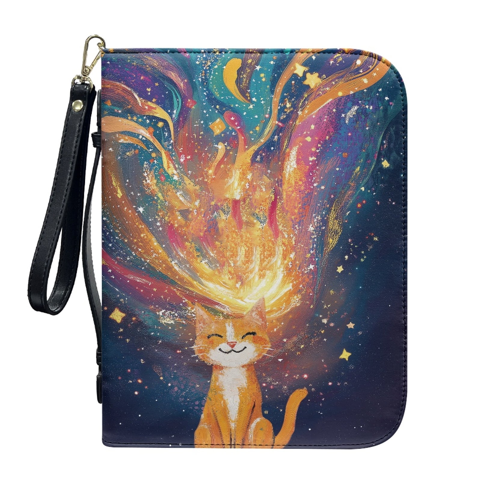 ZUXONGSY Painted Cat Colorful Doodle Print PU Leather Bible Cover for ...