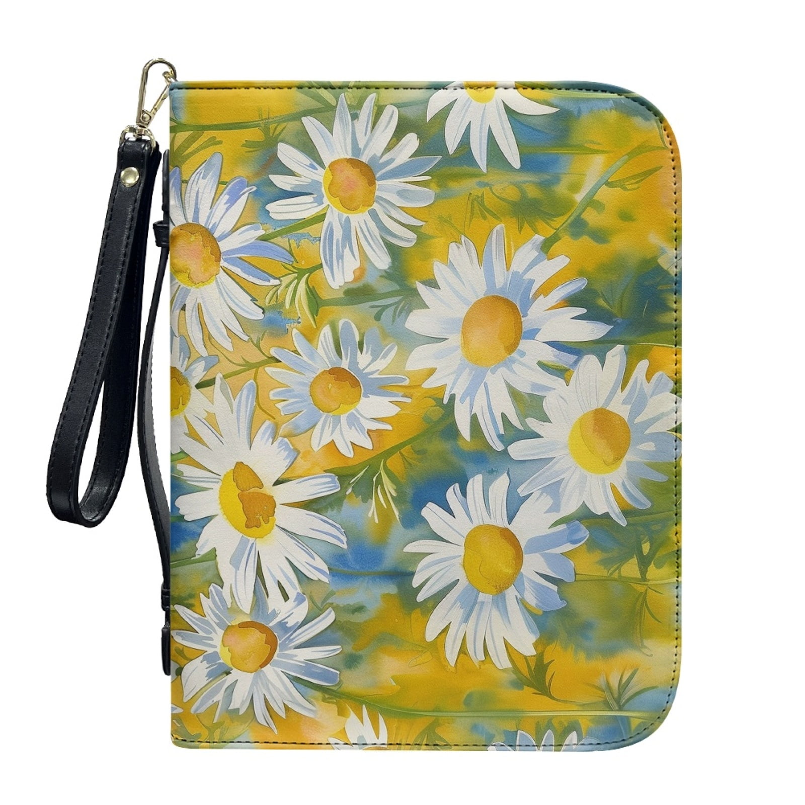ZUXONGSY Painted Daisy Flower Print PU Leather Bible Cover for Women ...