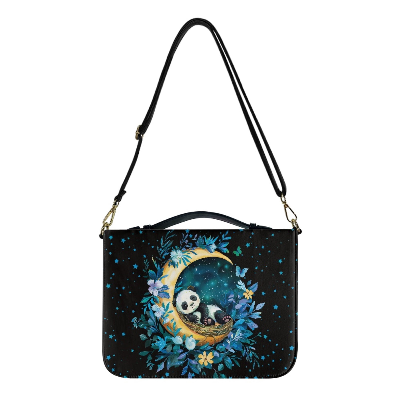 ZUXONGSY Panda Moon Flower Star Print Bible Cover for Women Men Faux ...