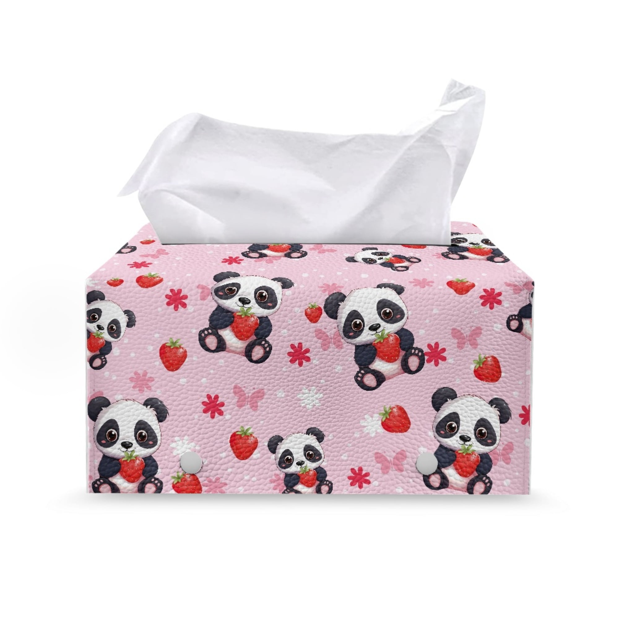 ZUXONGSY Panda Strawberry Tissue Box Cover Modern Decorative Tissue Box ...