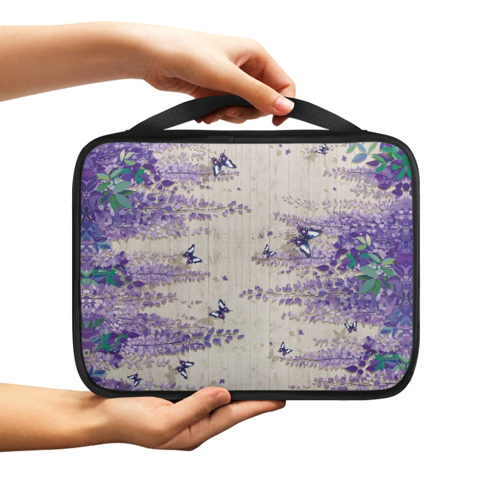 ZUXONGSY Purple Floral Butterfly Wood Print Bible Case for Women Men ...
