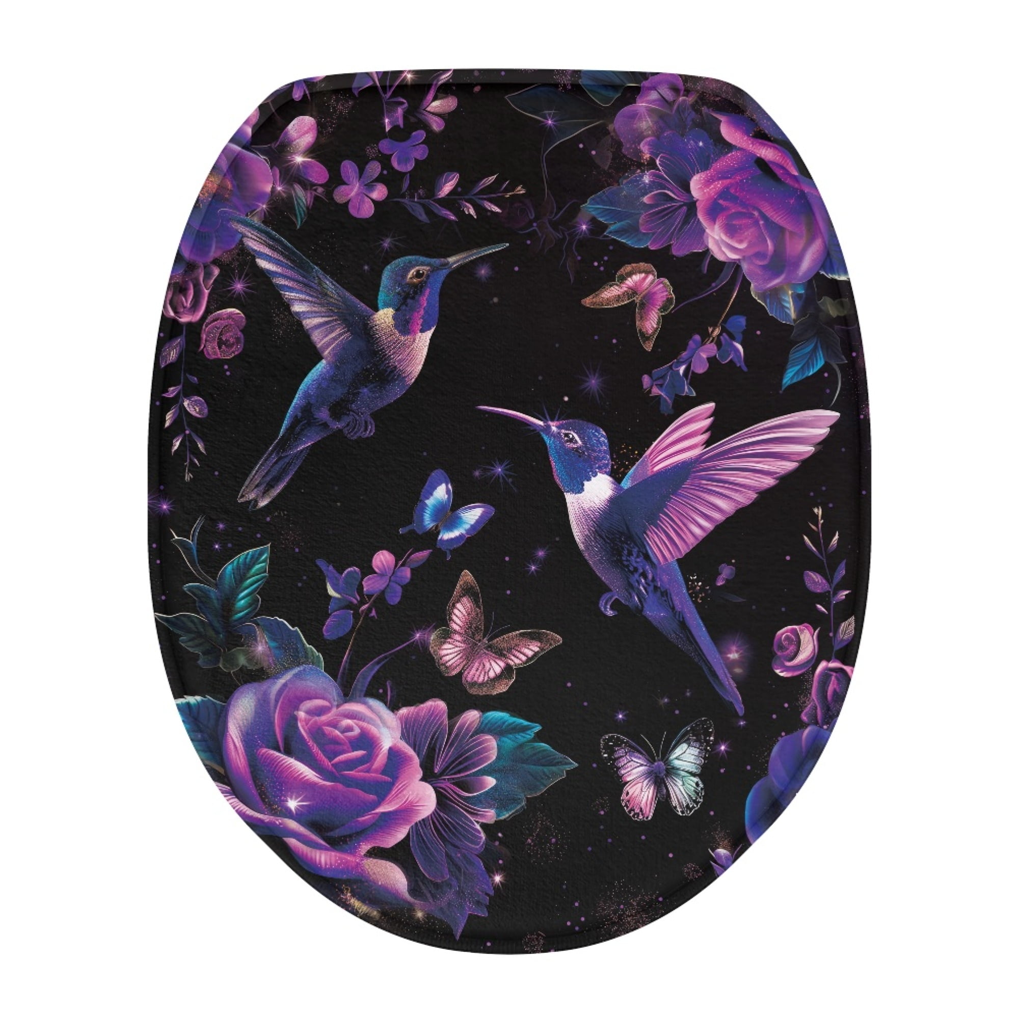 ZUXONGSY Purple Hummingbird Toilet Lids Covers Decorative Round ...