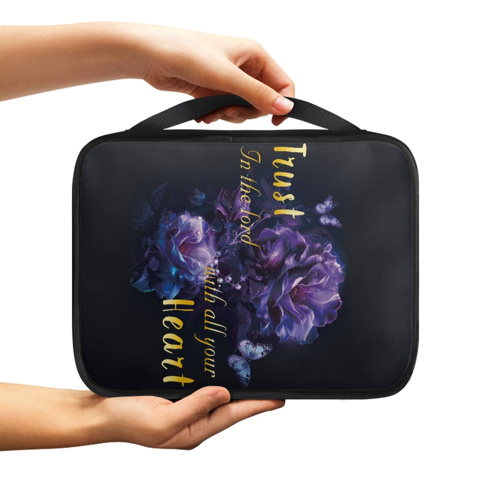ZUXONGSY Purple Rose Butterfly Pattern Large Bible Cover for WomenTrust ...