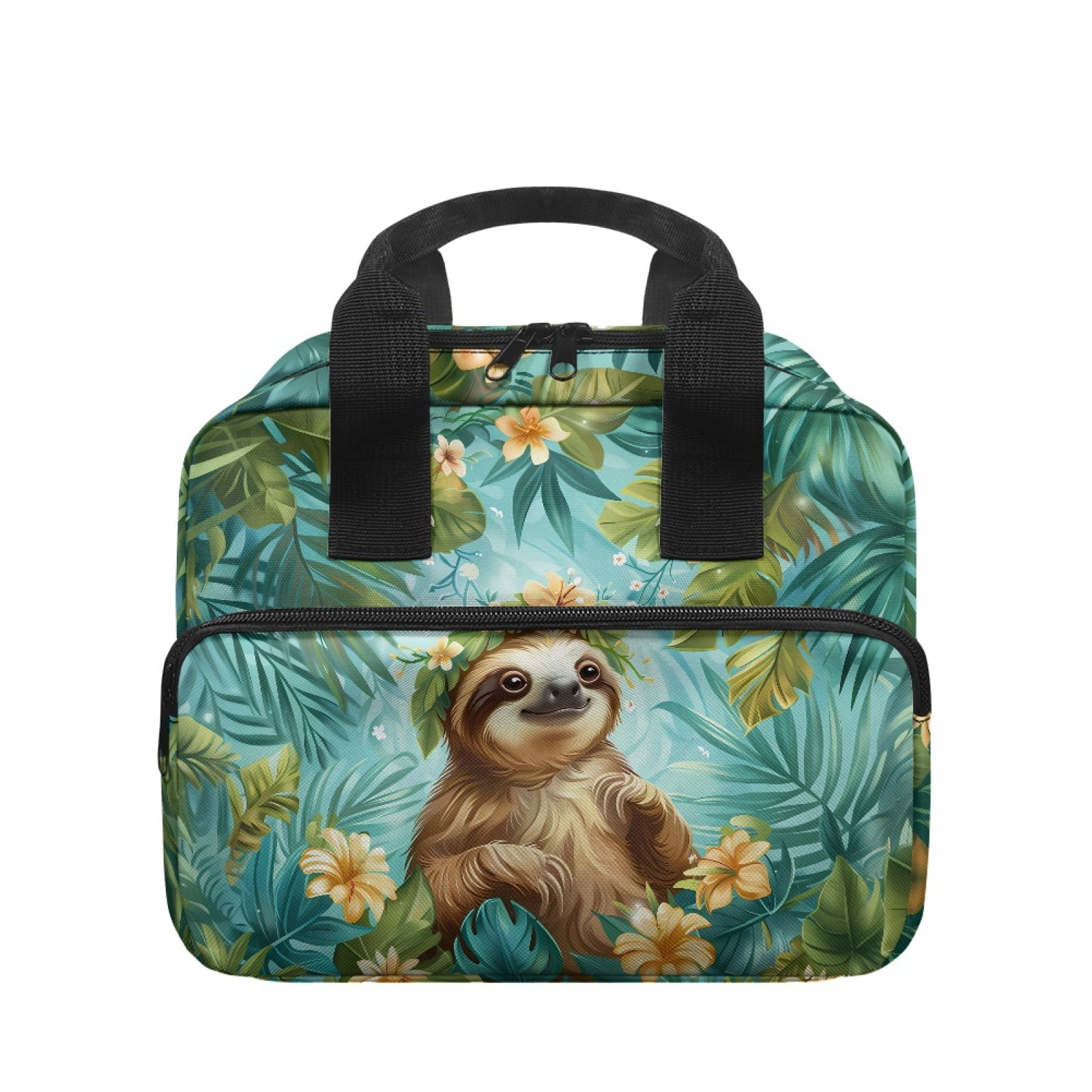 ZUXONGSY Sloth Tropic Floral Leaf Print Bible Bag for Women Men Large ...