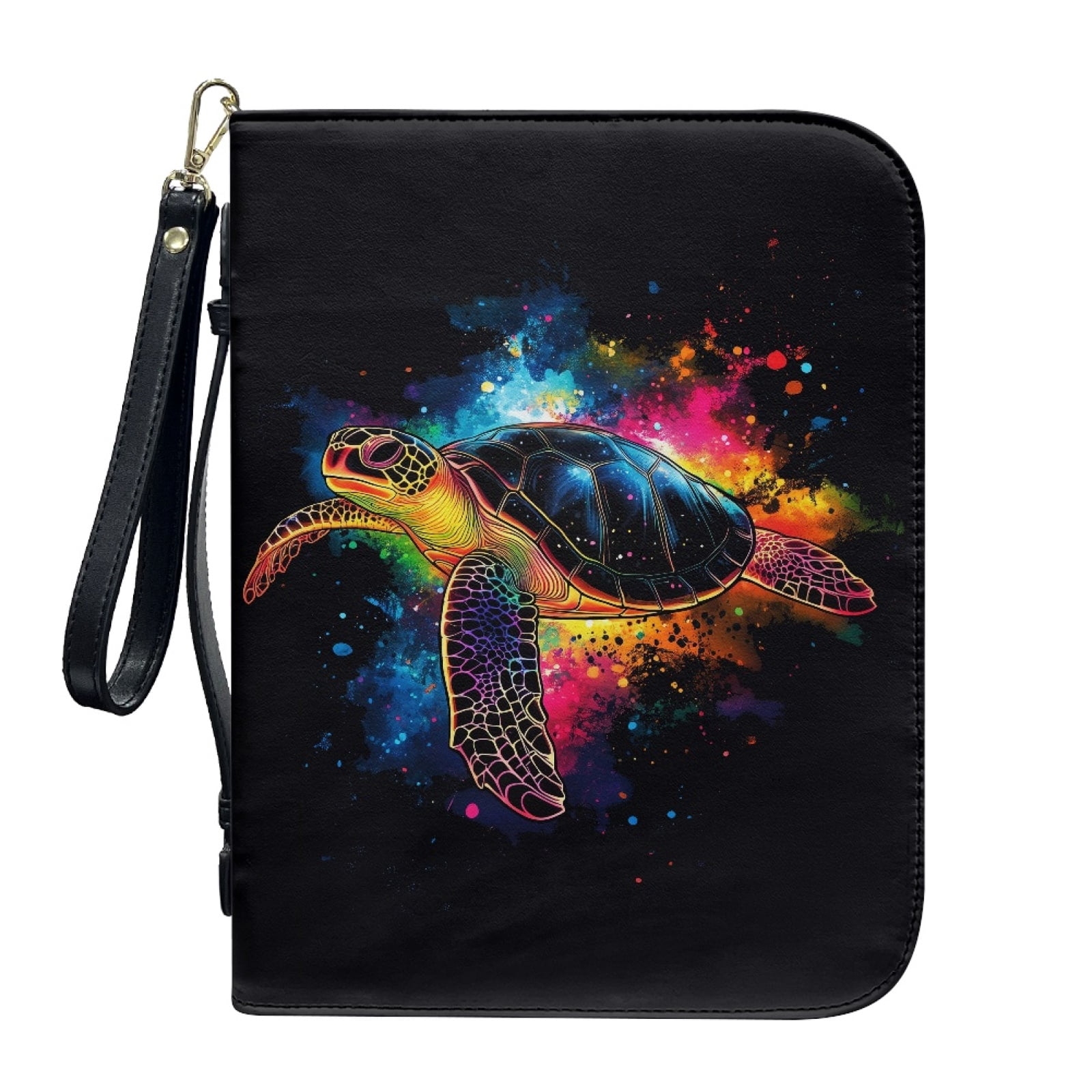 ZUXONGSY Splatter Painting Turtle Print PU Leather Bible Cover for ...