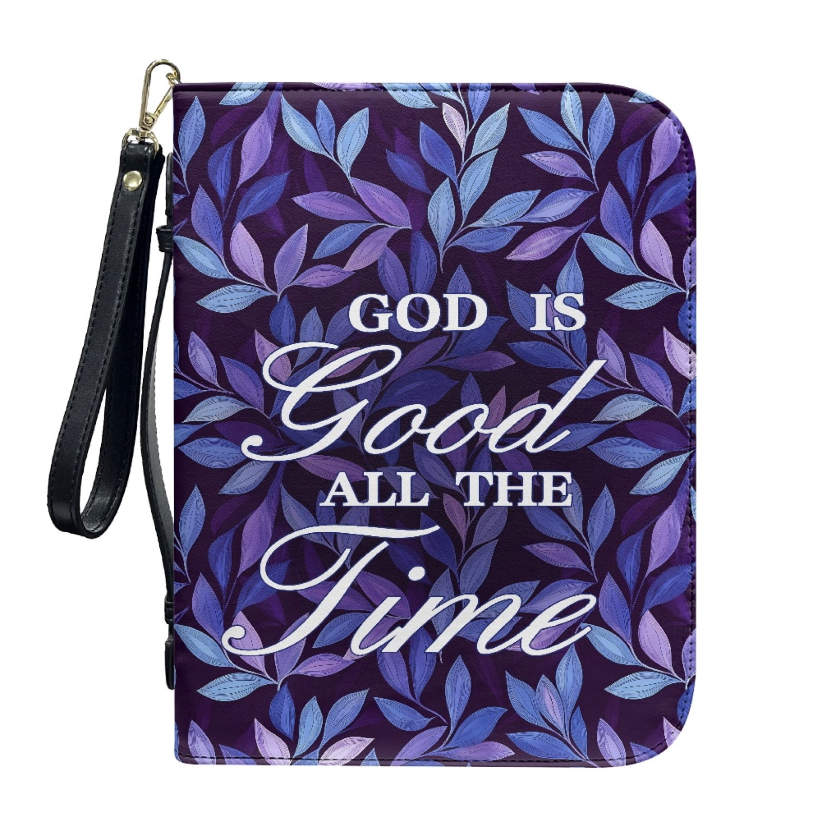 ZUXONGSY Sunflower Black Cat Print PU Leather Bible Cover for Women Men ...