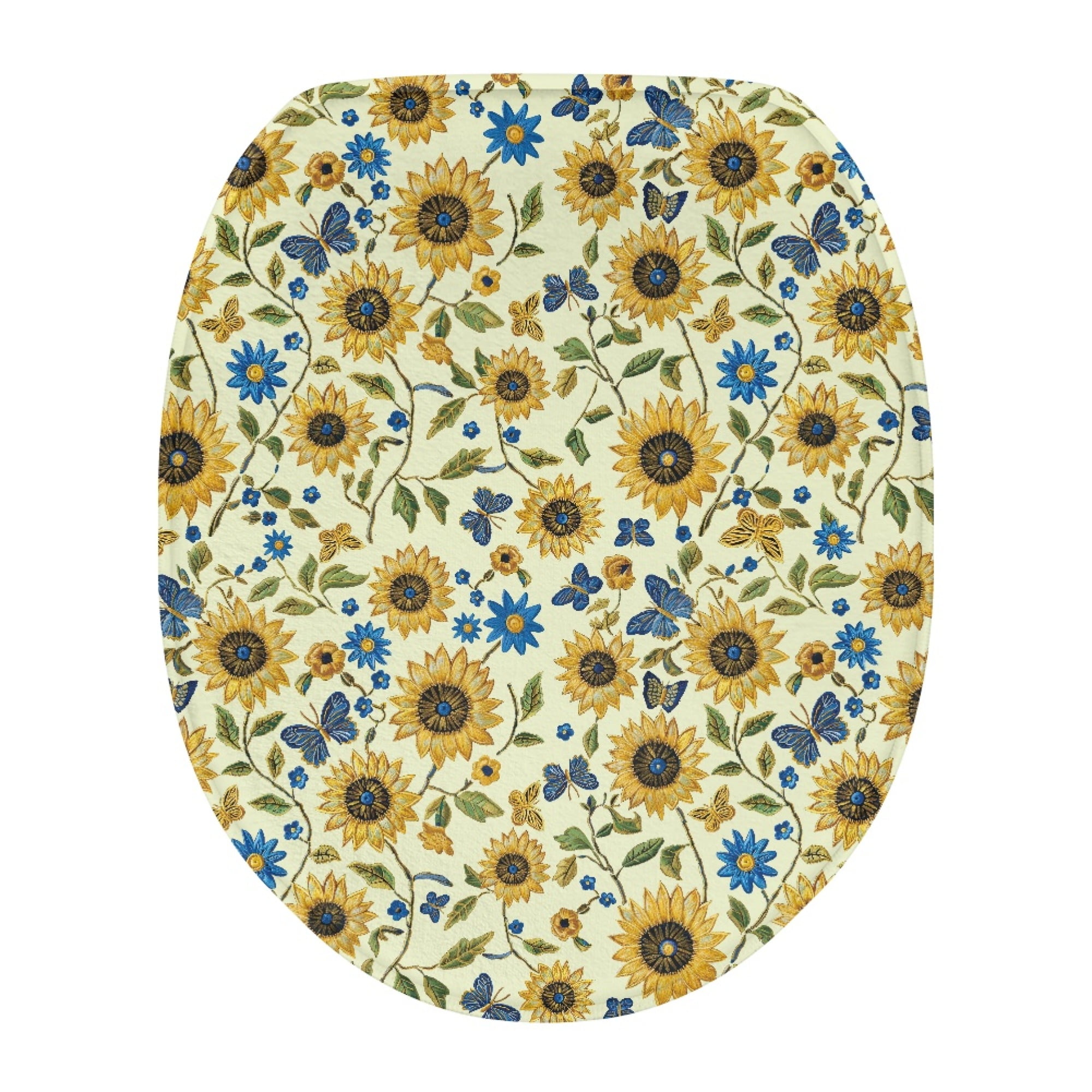 ZUXONGSY Sunflower Butterfly Toilet Lids Covers Decorative Round ...