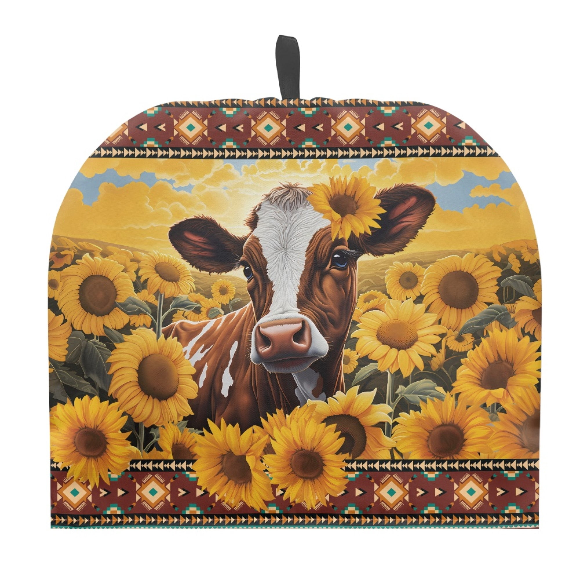 ZUXONGSY Sunflower Cow Tea Cozies Covers Kettle Dust Cover with Hanging ...